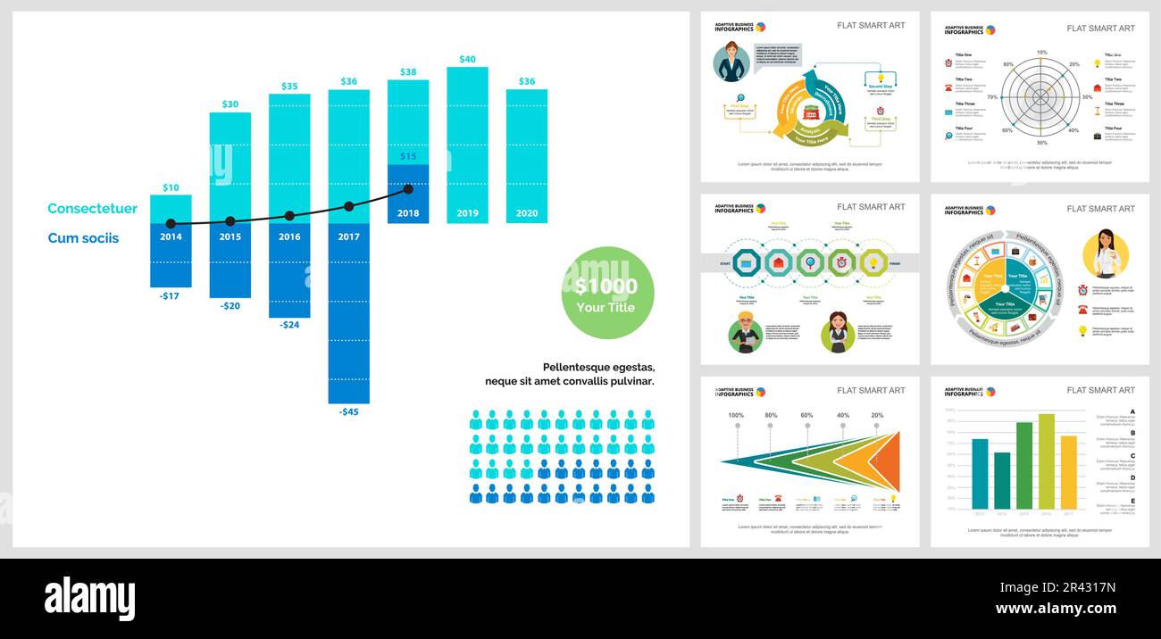 Colorful analysis or statistics concept infographic charts set Stock ...