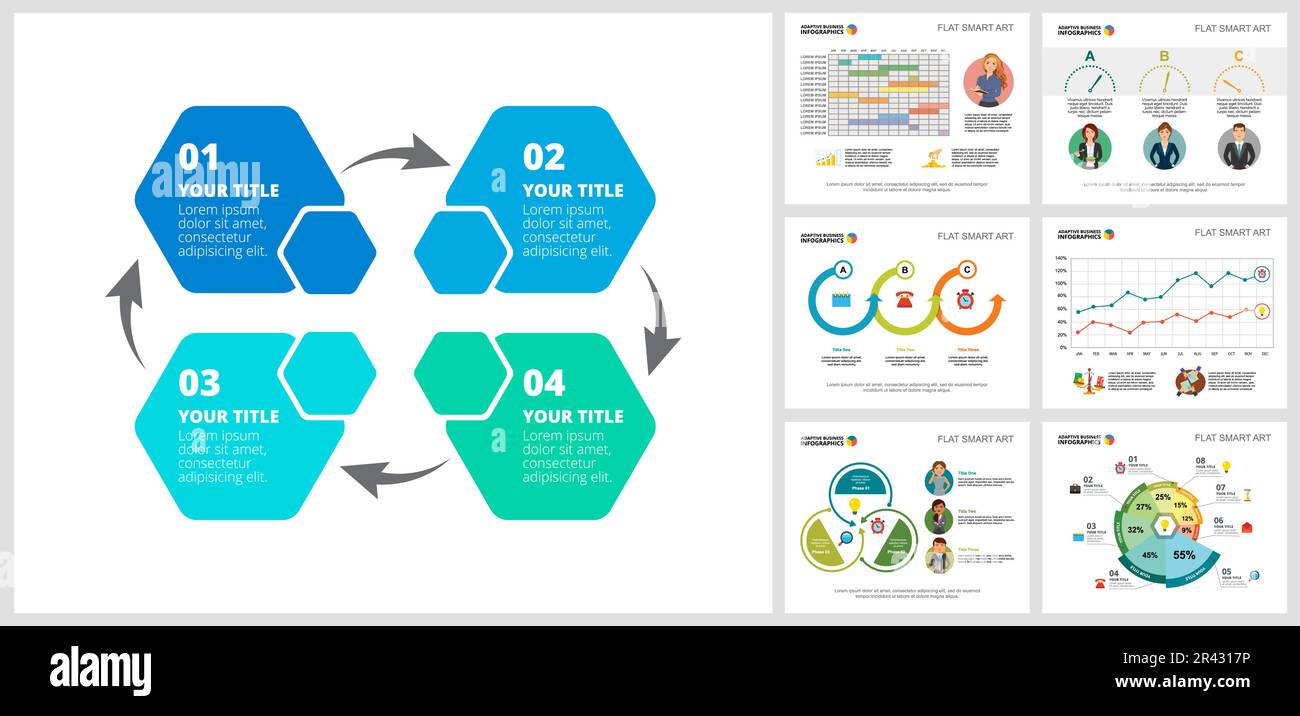 Colorful statistics or teamwork concept infographic charts set Stock ...