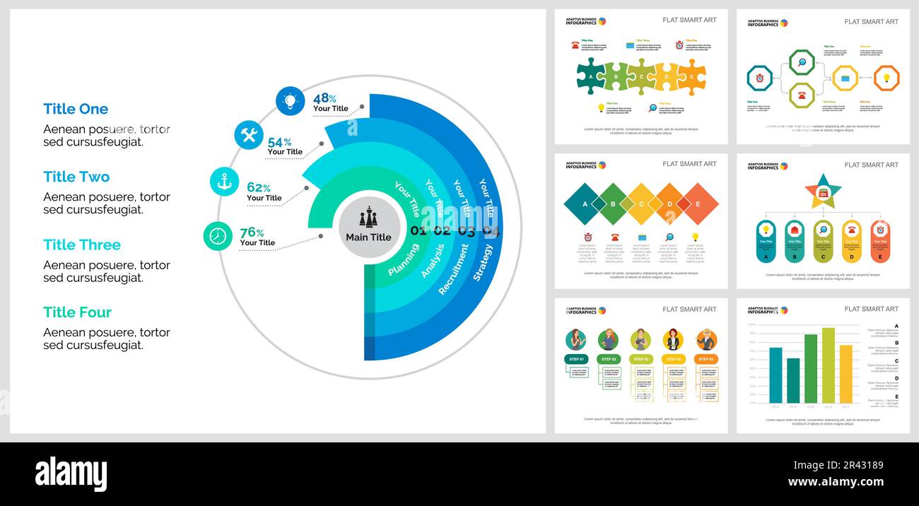 Colorful management or analysis concept infographic charts set Stock ...