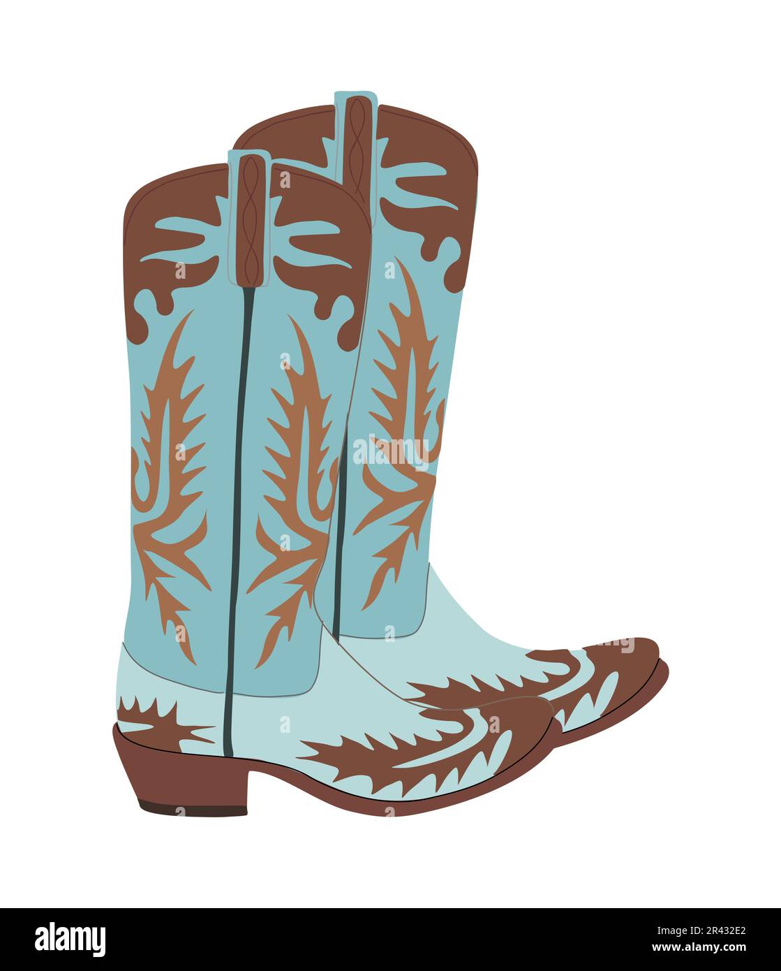 Cowboy boots. Western turquoise boots vector art Stock Vector Image ...