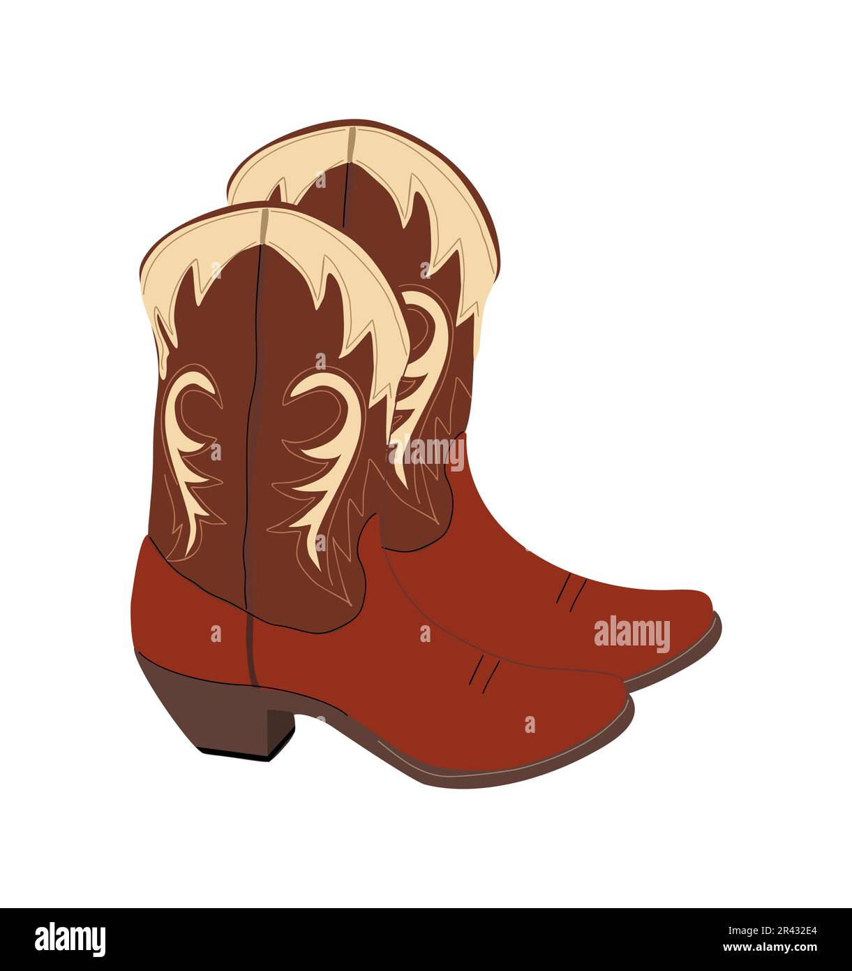 A pair of Western leather cowboy boots vector Stock Vector Image & Art ...