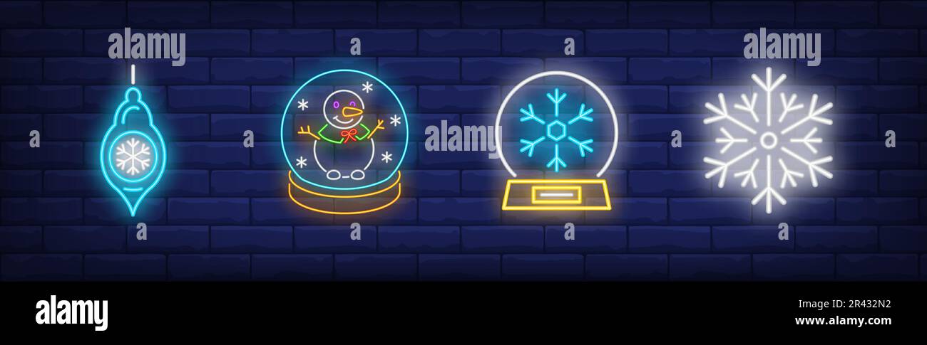 Winter symbols neon sign set Stock Vector Image & Art - Alamy