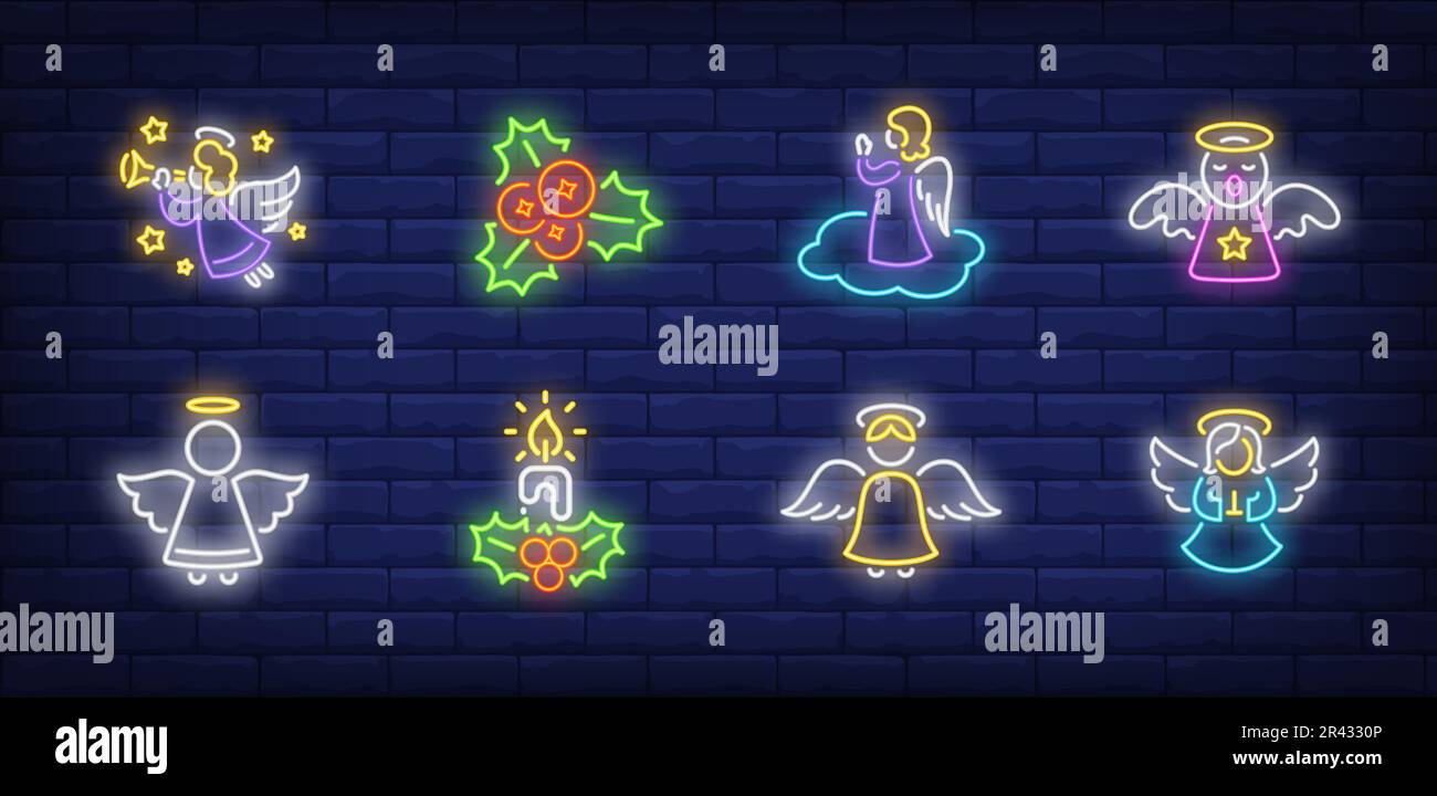 Vintage christmas tree angels Stock Vector Images - Alamy