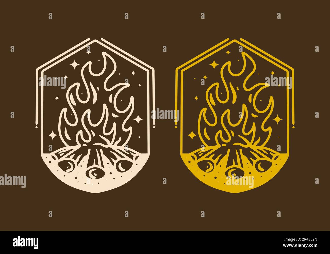 Campfire icon design linear Stock Vector Images - Alamy