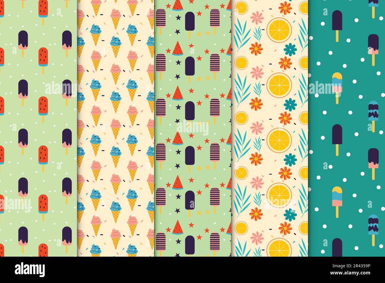 Ice cream repeating pattern decoration bundle for the book cover ...
