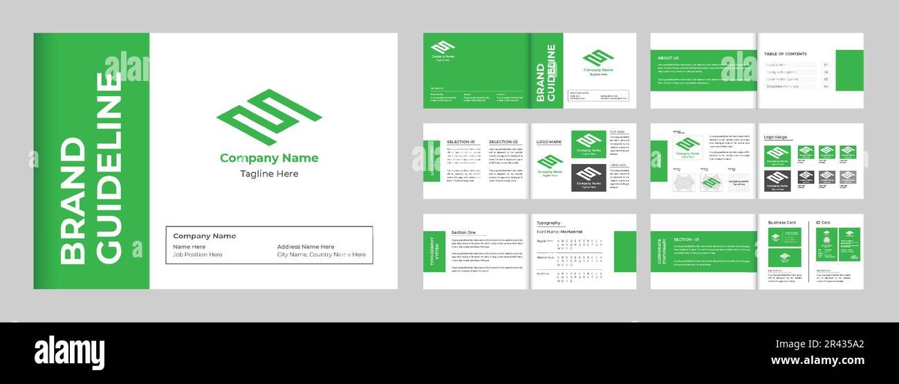 Brand identity and design guideline template vector for the company ...