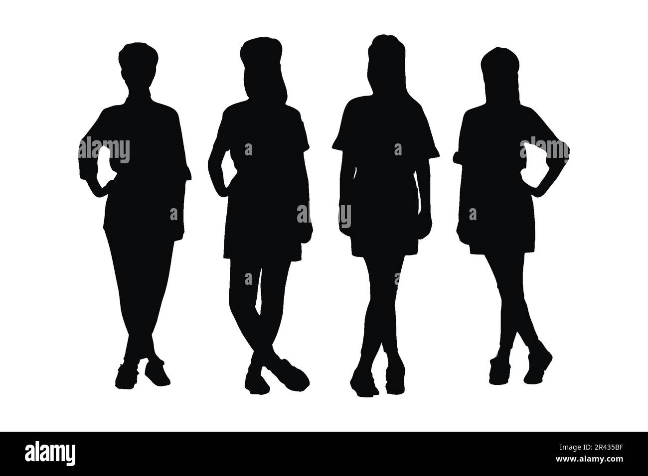 Female baker silhouette set vector on a white background. Women's ...