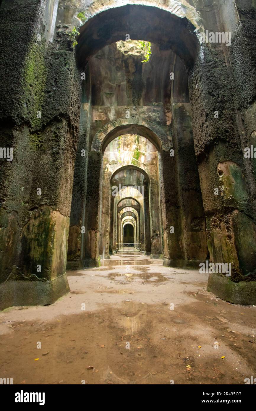 Interior of Piscina Mirabilis, or water cathedral, the most monumental ...