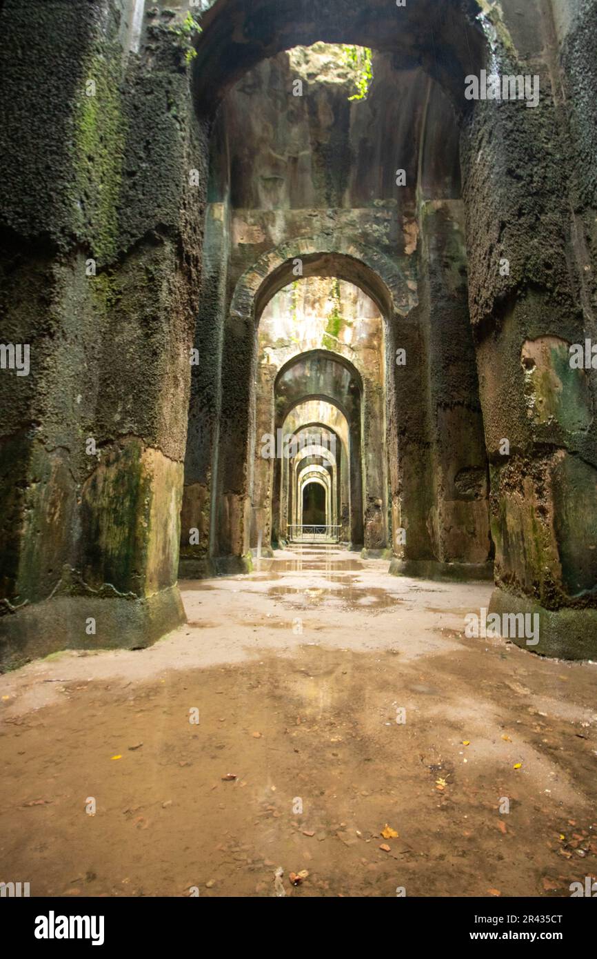 Interior of Piscina Mirabilis, or water cathedral, the most monumental ...