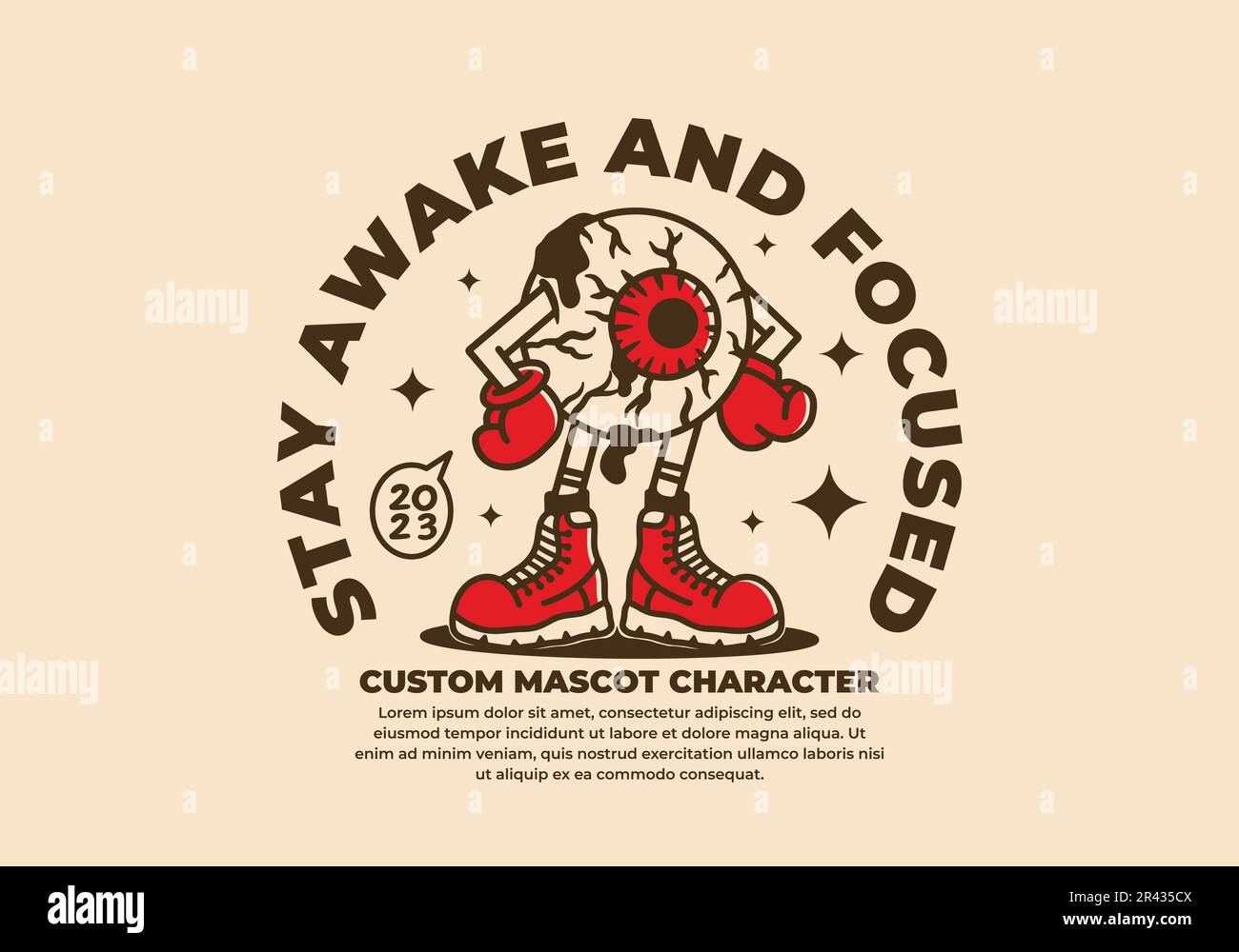 Mascot character illustration design of a eye ball in a cocky style ...