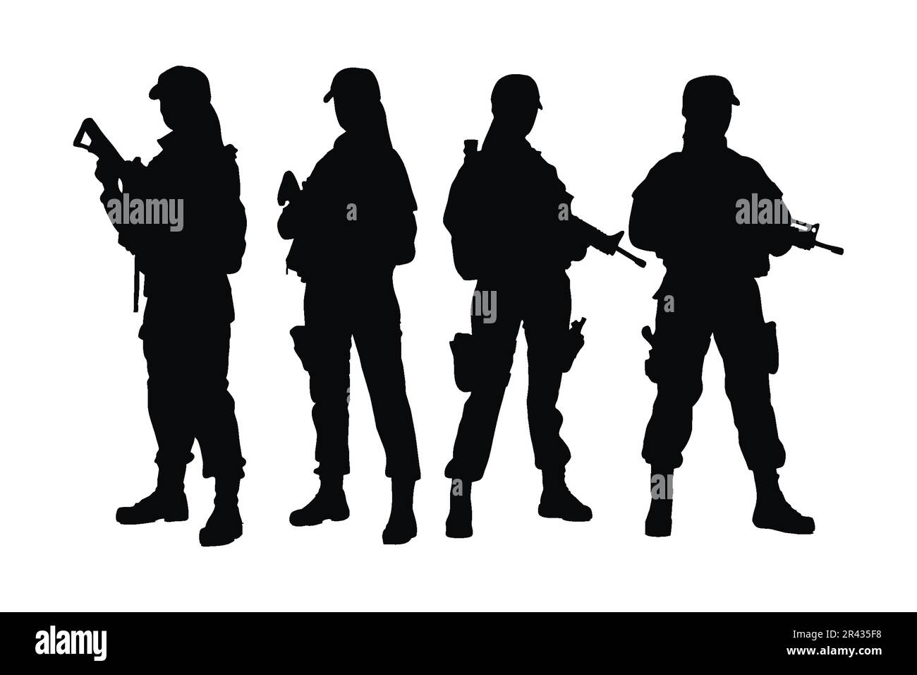 Female American Soldier Silhouette