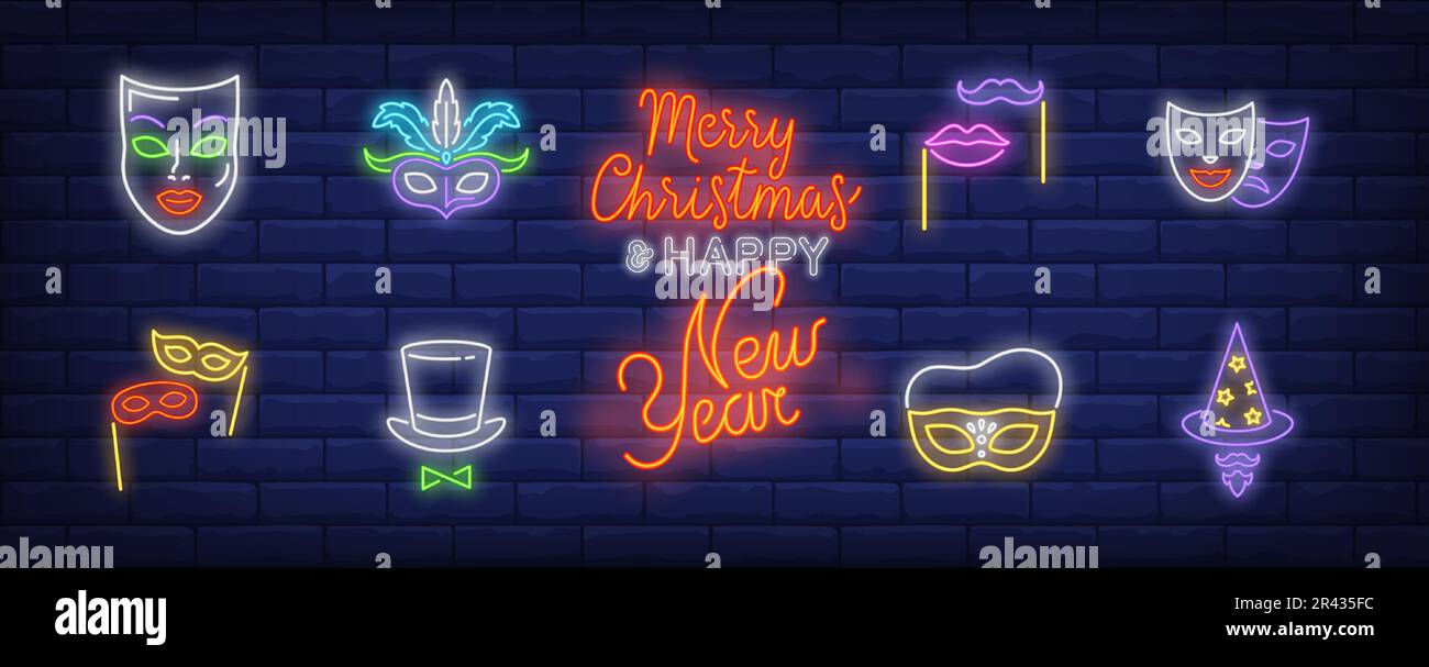 Masquerade neon sign set Stock Vector Image & Art - Alamy