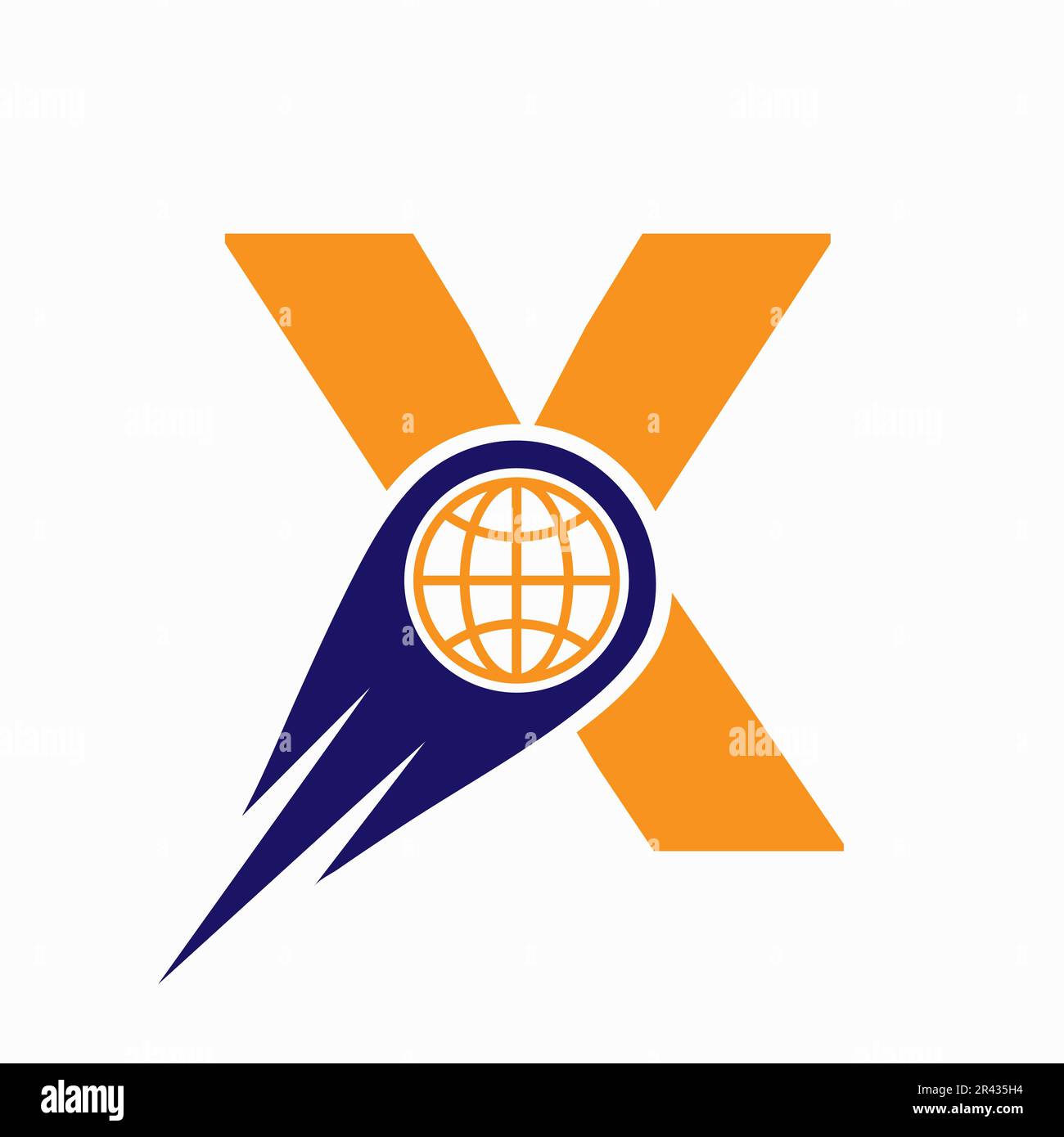 Letter X Logo Concept With Global World Icon Vector Template Stock ...