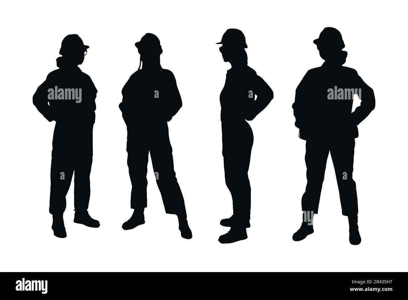 Engineer girl silhouette vector vectors hi-res stock photography and ...