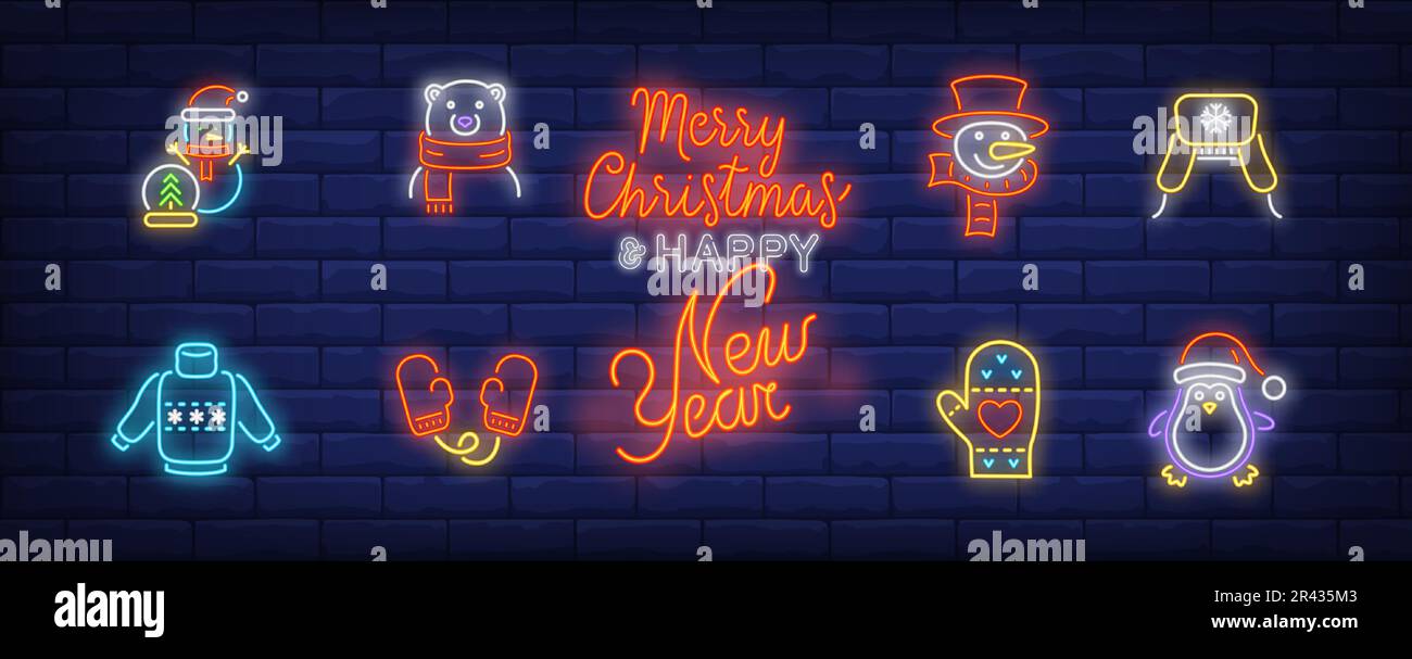 Winter time neon sign set Stock Vector Image & Art - Alamy