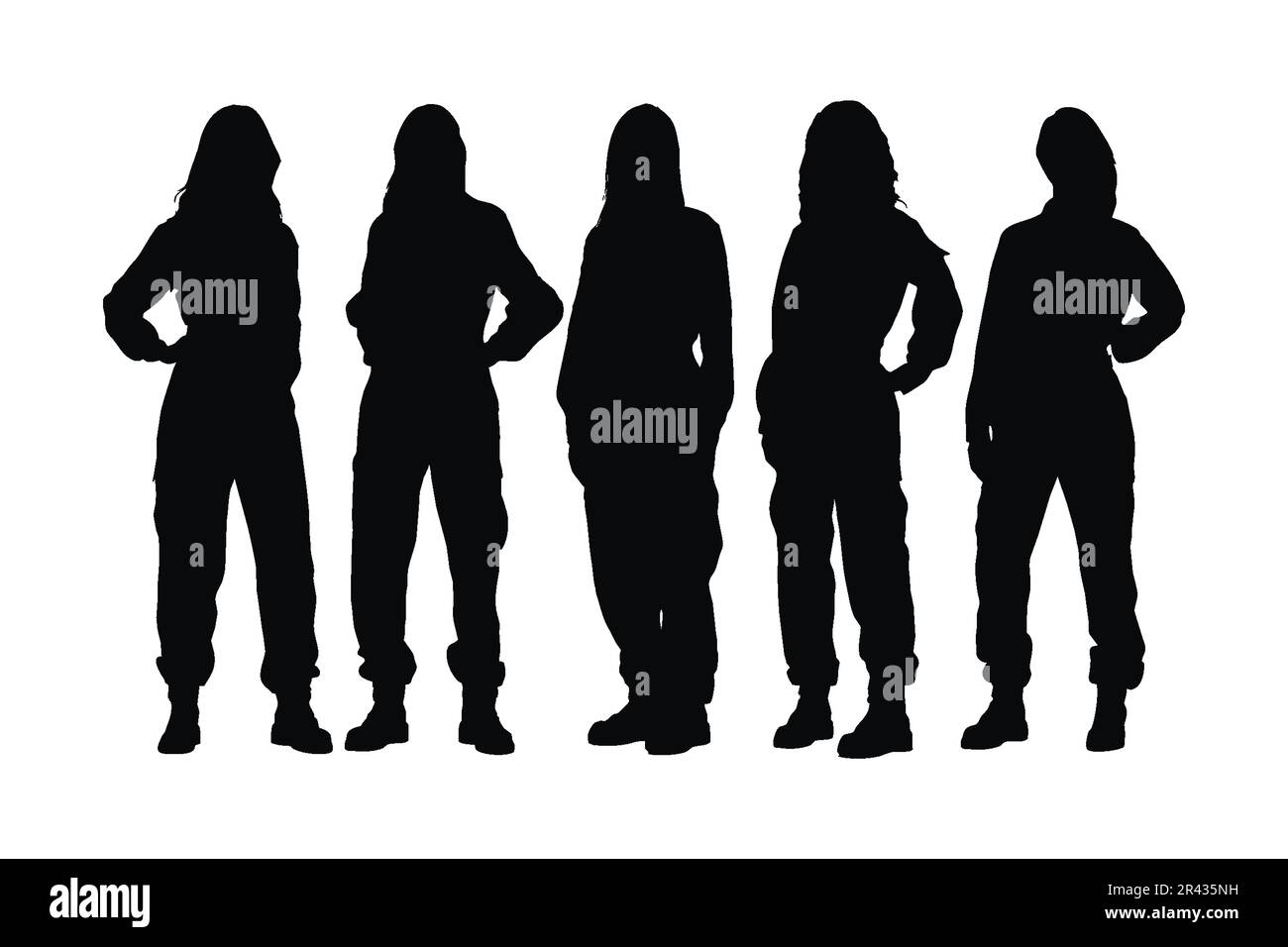 Mechanic girl silhouette vector vectors hi-res stock photography and ...