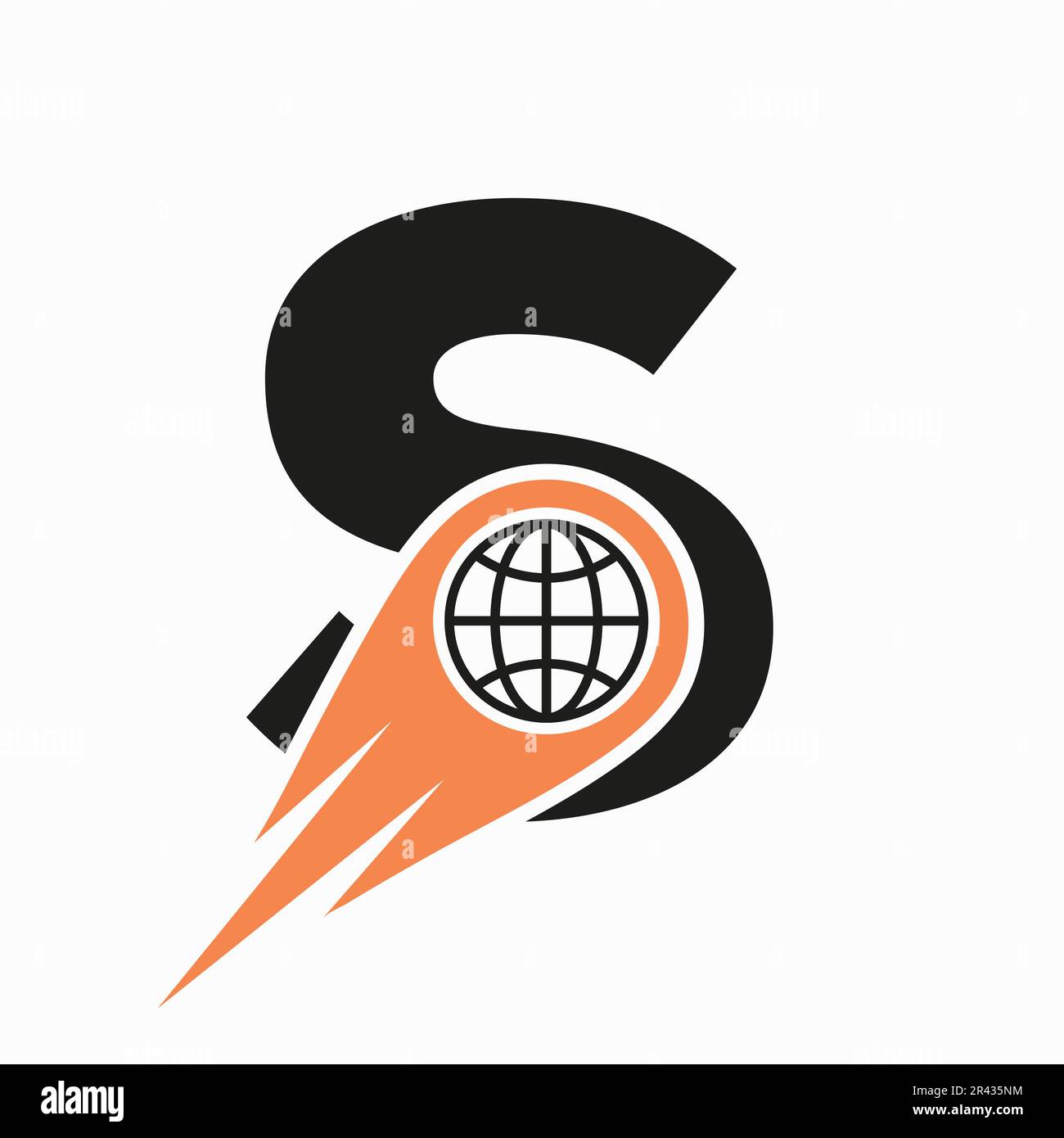 Letter S Logo Concept With Global World Icon Vector Template Stock ...