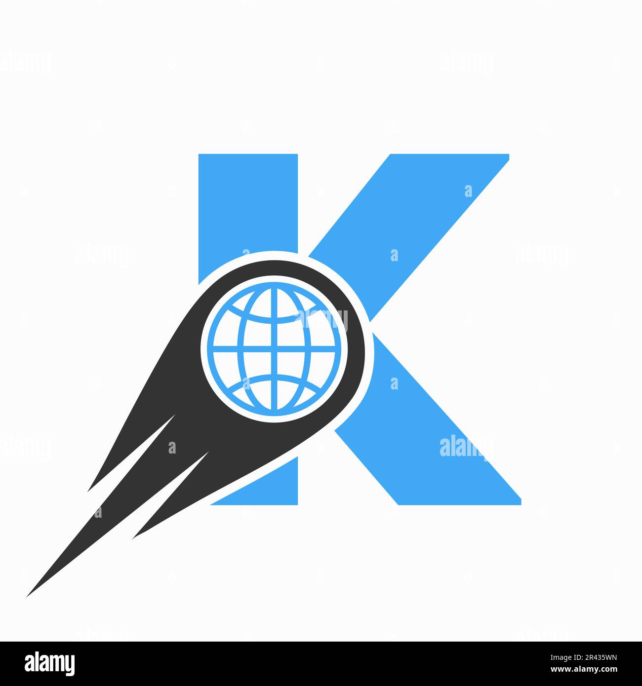 Letter K Logo Concept With Global World Icon Vector Template Stock ...