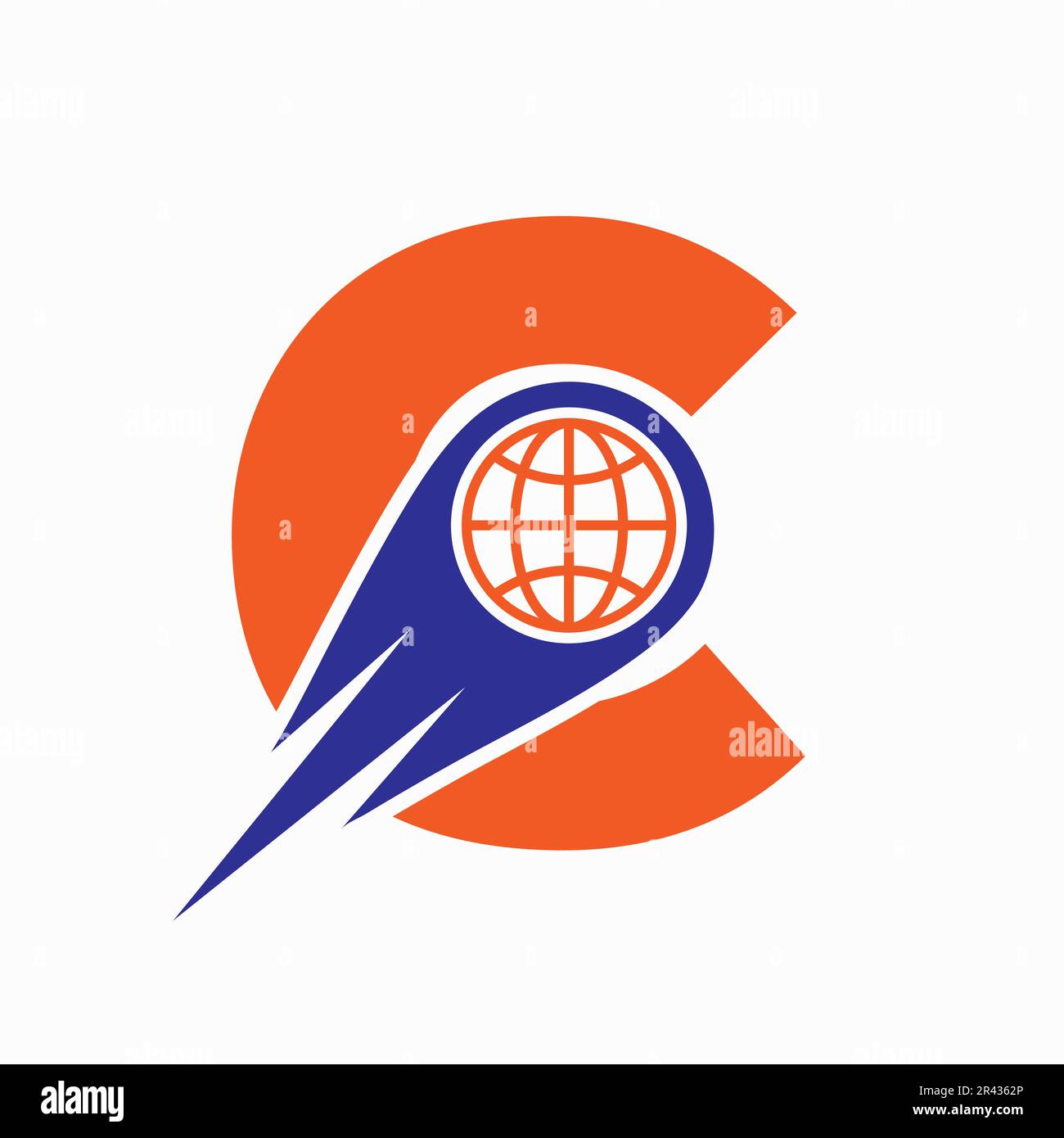 Letter C Logo Concept With Global World Icon Vector Template Stock ...