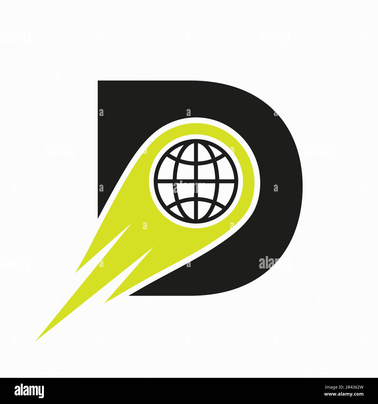 Letter D Logo Concept With Global World Icon Vector Template Stock ...