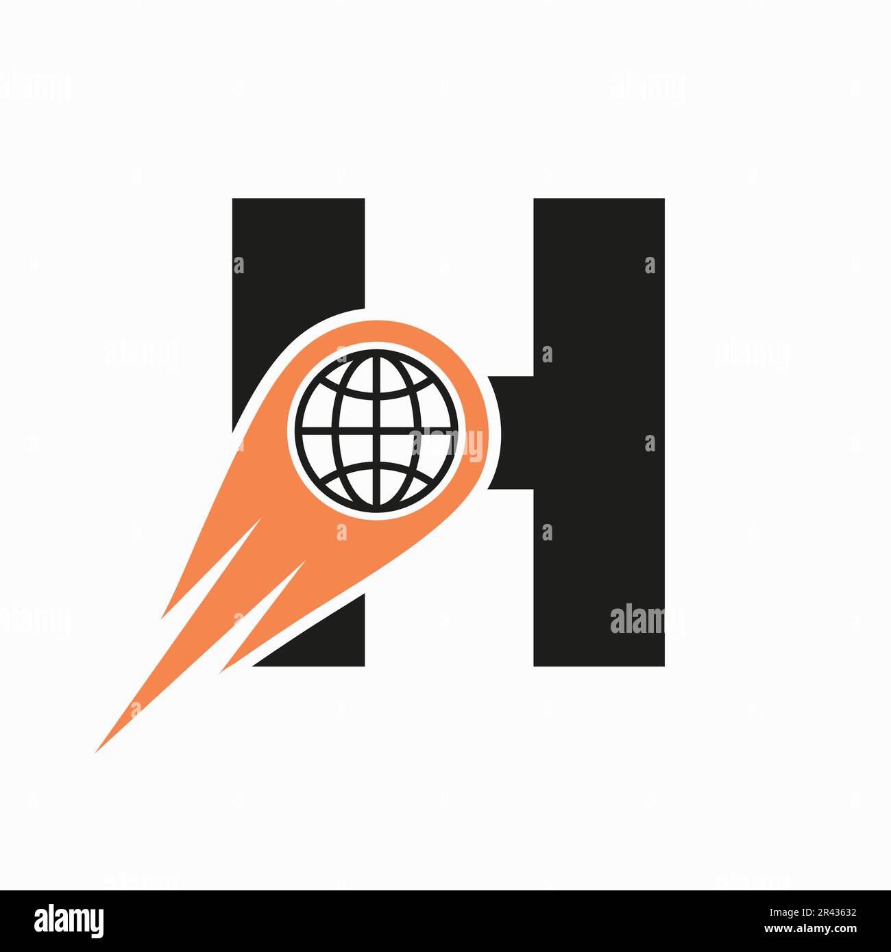 Letter H Logo Concept With Global World Icon Vector Template Stock ...