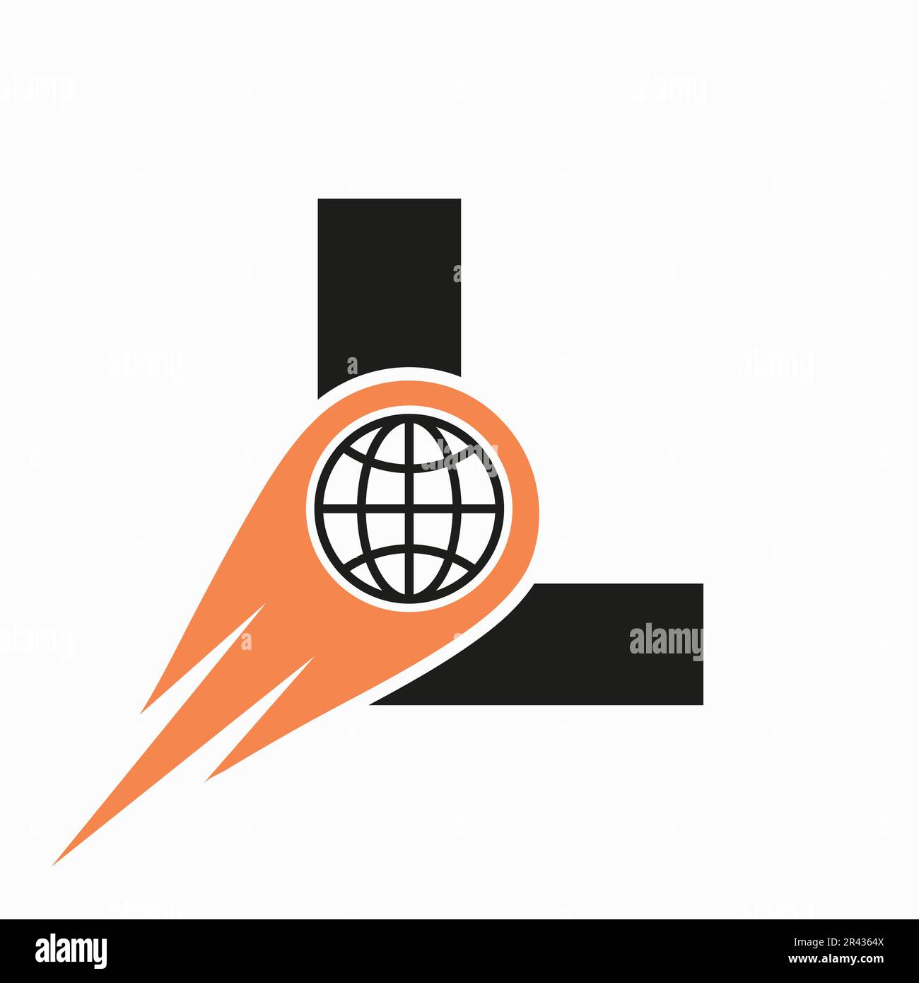 Letter L Logo Concept With Global World Icon Vector Template Stock ...
