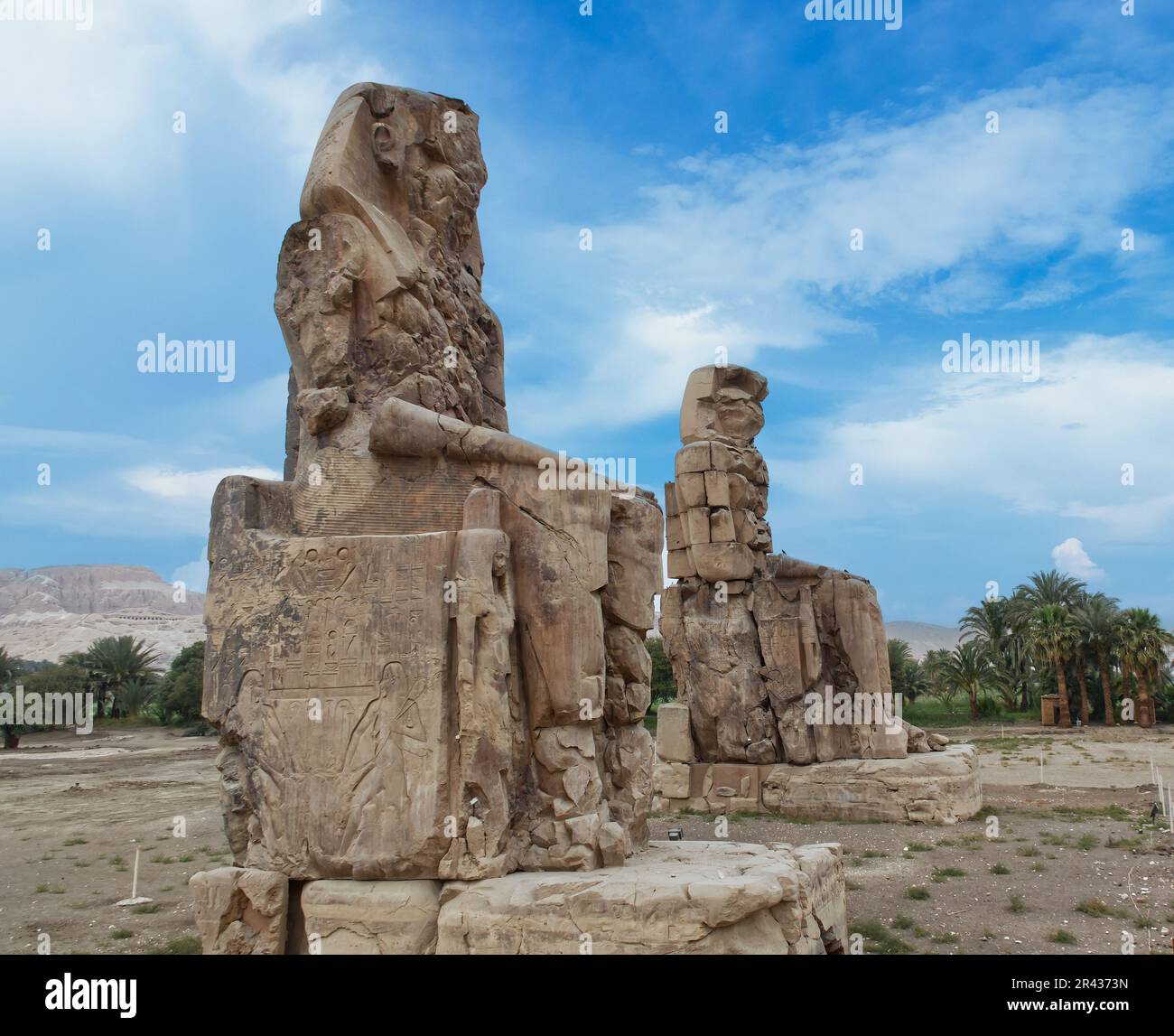 Colossus of Memnon in Luxor. Big statues near the Valley of Kings ...