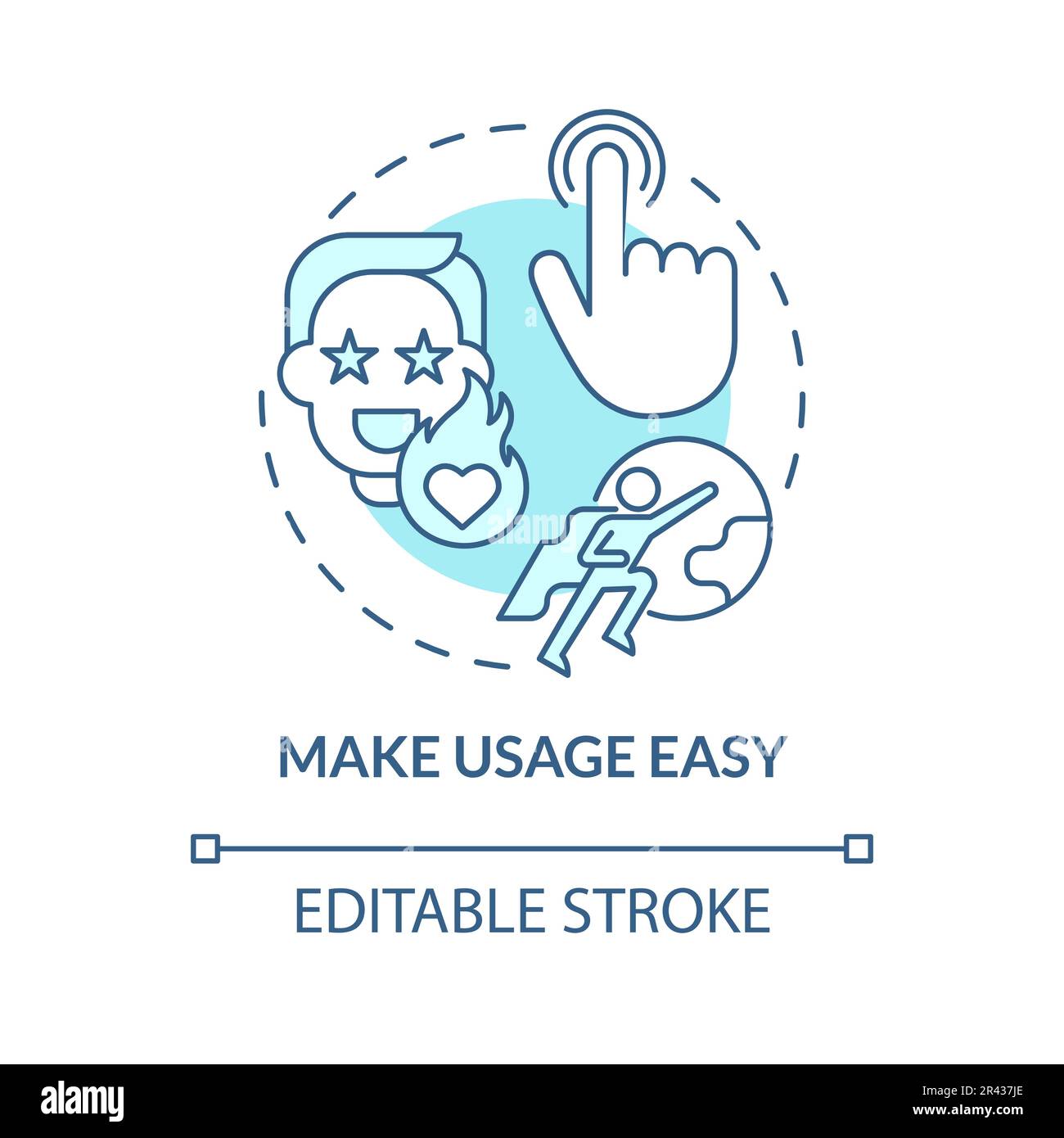 Make usage easy turquoise concept icon Stock Vector Image & Art - Alamy