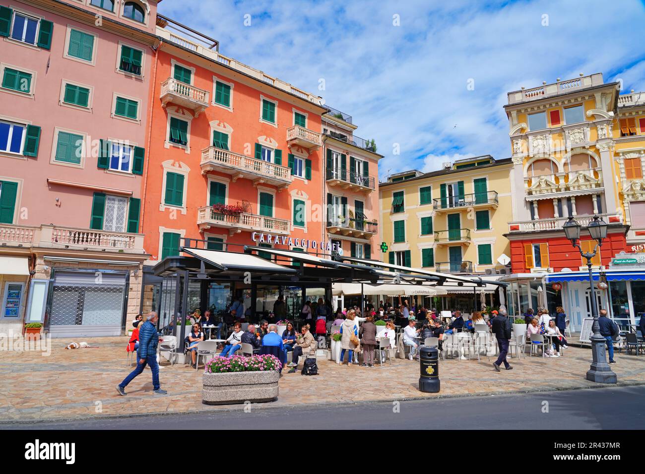 RAPALLO, ITALY -15 APR 2023- View of Rapallo, a seaside resort town on ...