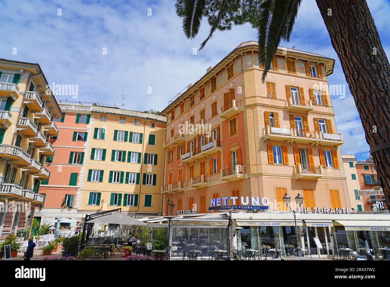 RAPALLO, ITALY -15 APR 2023- View of Rapallo, a seaside resort town on ...