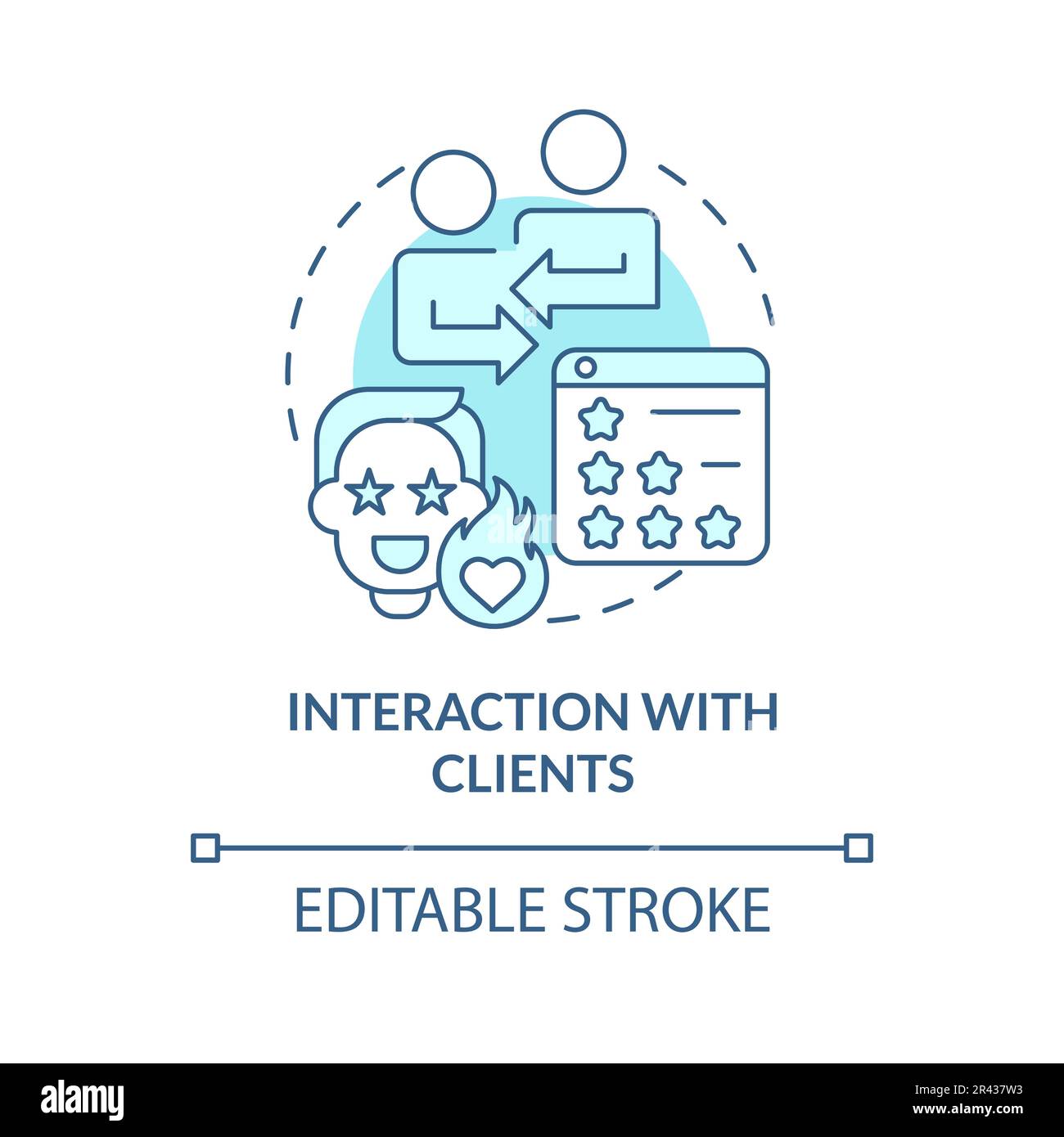 Interaction with clients turquoise concept icon Stock Vector Image & Art - Alamy