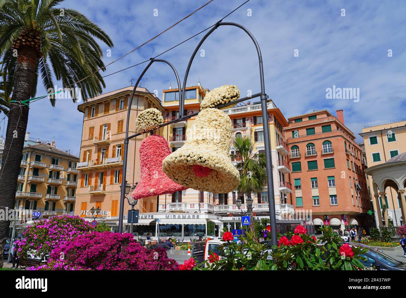 RAPALLO, ITALY -15 APR 2023- View of Rapallo, a seaside resort town on ...