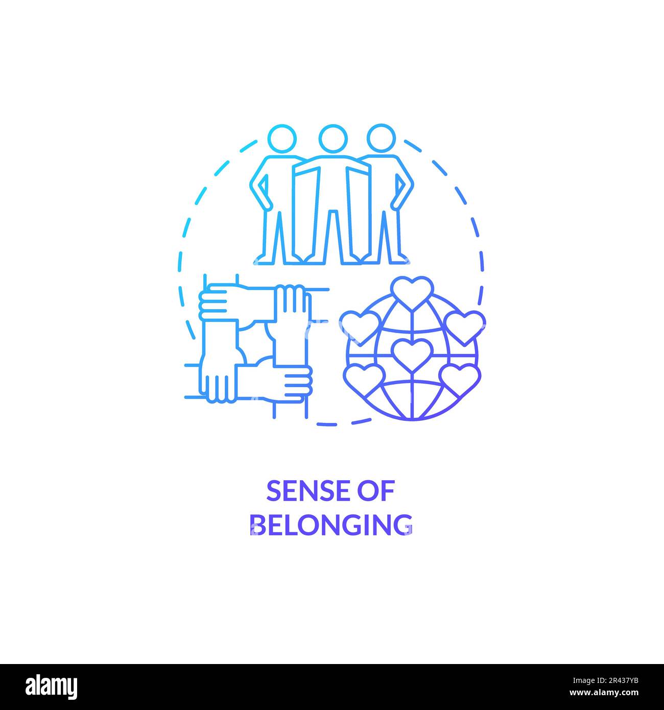 Sense of belonging blue gradient concept icon Stock Vector Image & Art ...