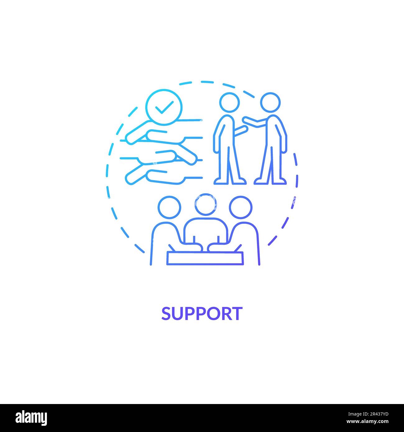 Support blue gradient concept icon Stock Vector Image & Art - Alamy