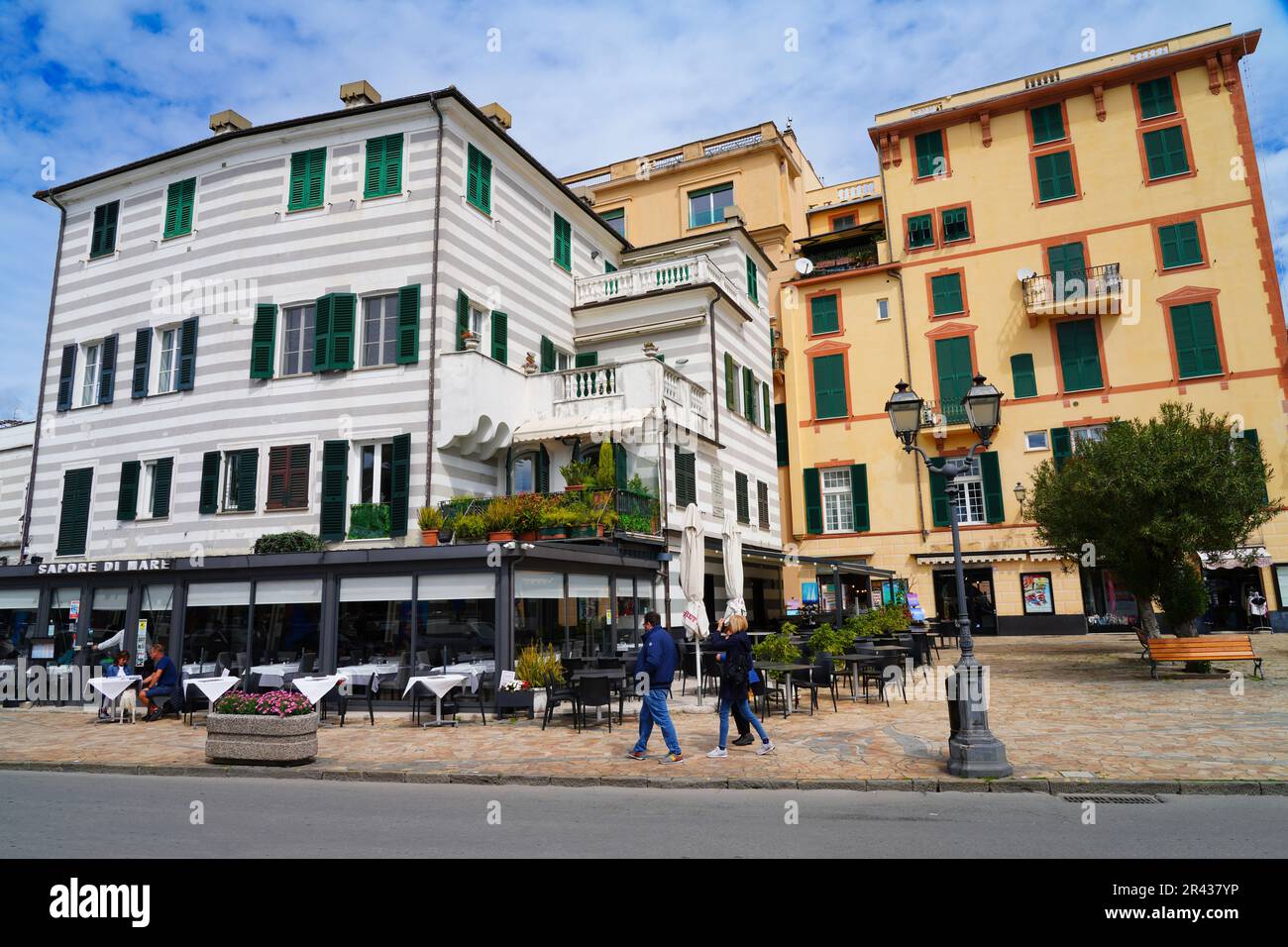 RAPALLO, ITALY -15 APR 2023- View of Rapallo, a seaside resort town on ...