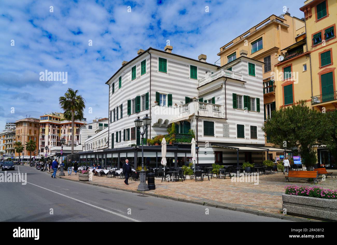 RAPALLO, ITALY -15 APR 2023- View of Rapallo, a seaside resort town on ...