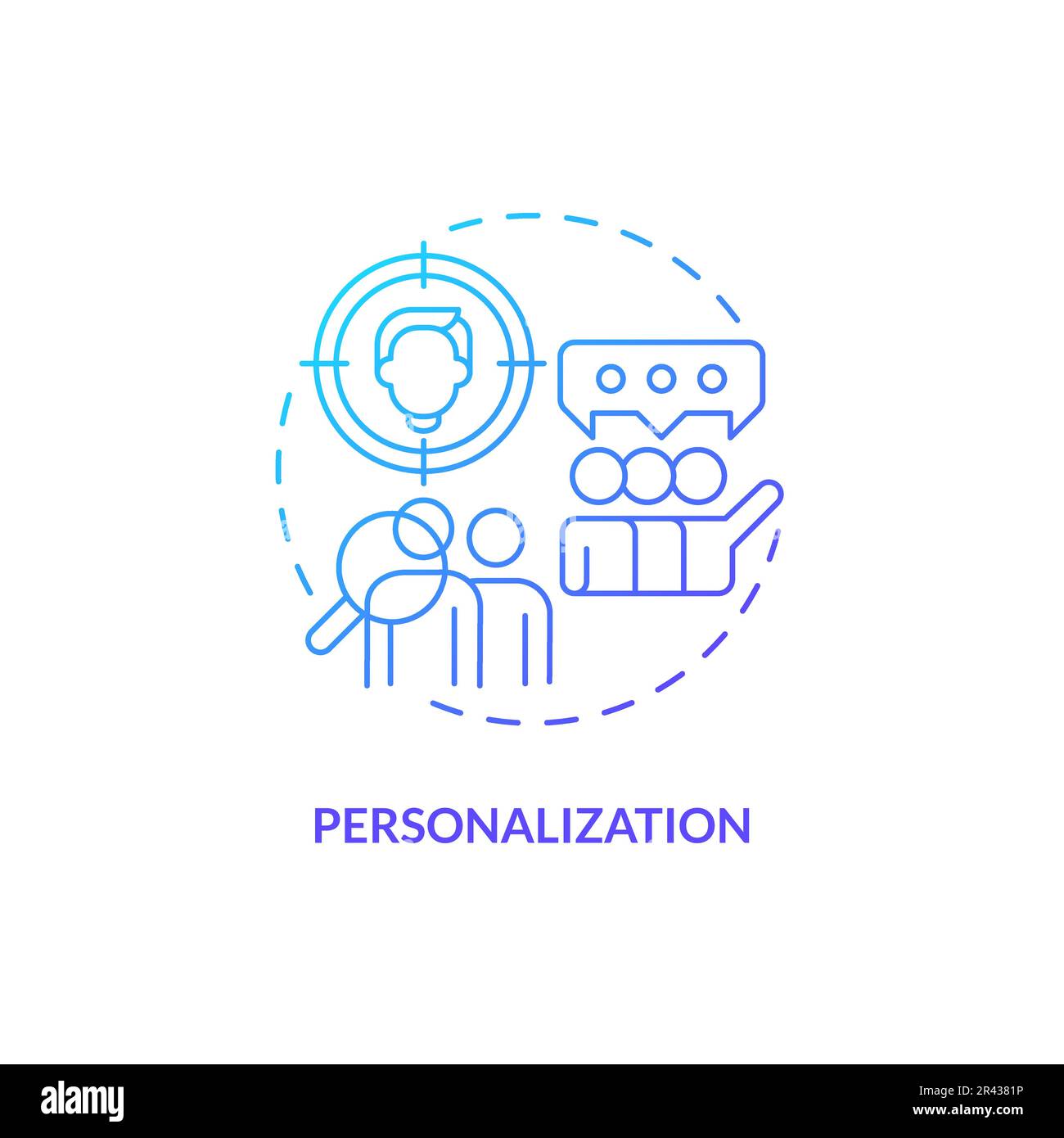 Personalization blue gradient concept icon Stock Vector Image & Art - Alamy
