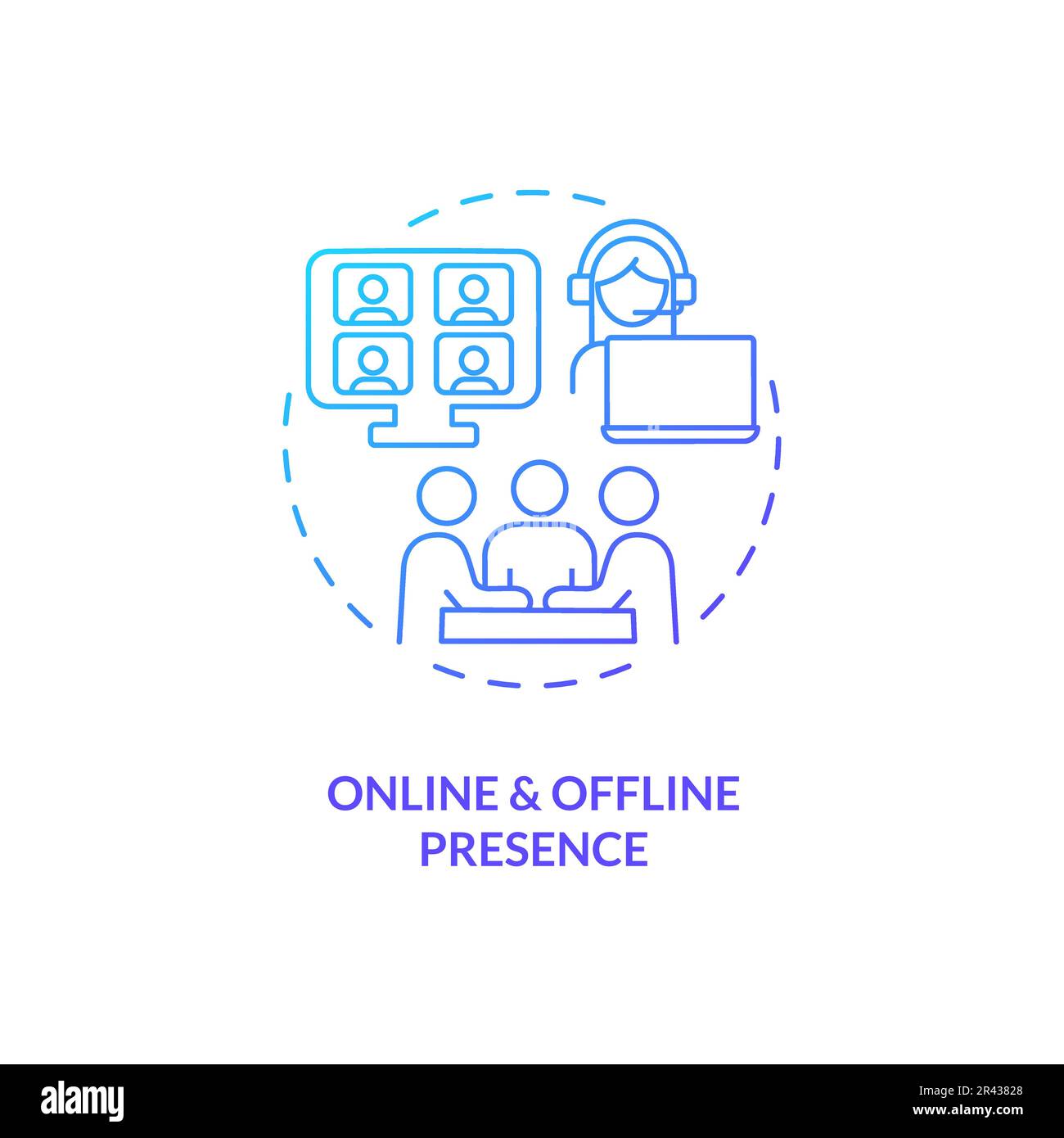 Online and offline presence blue gradient concept icon Stock Vector ...