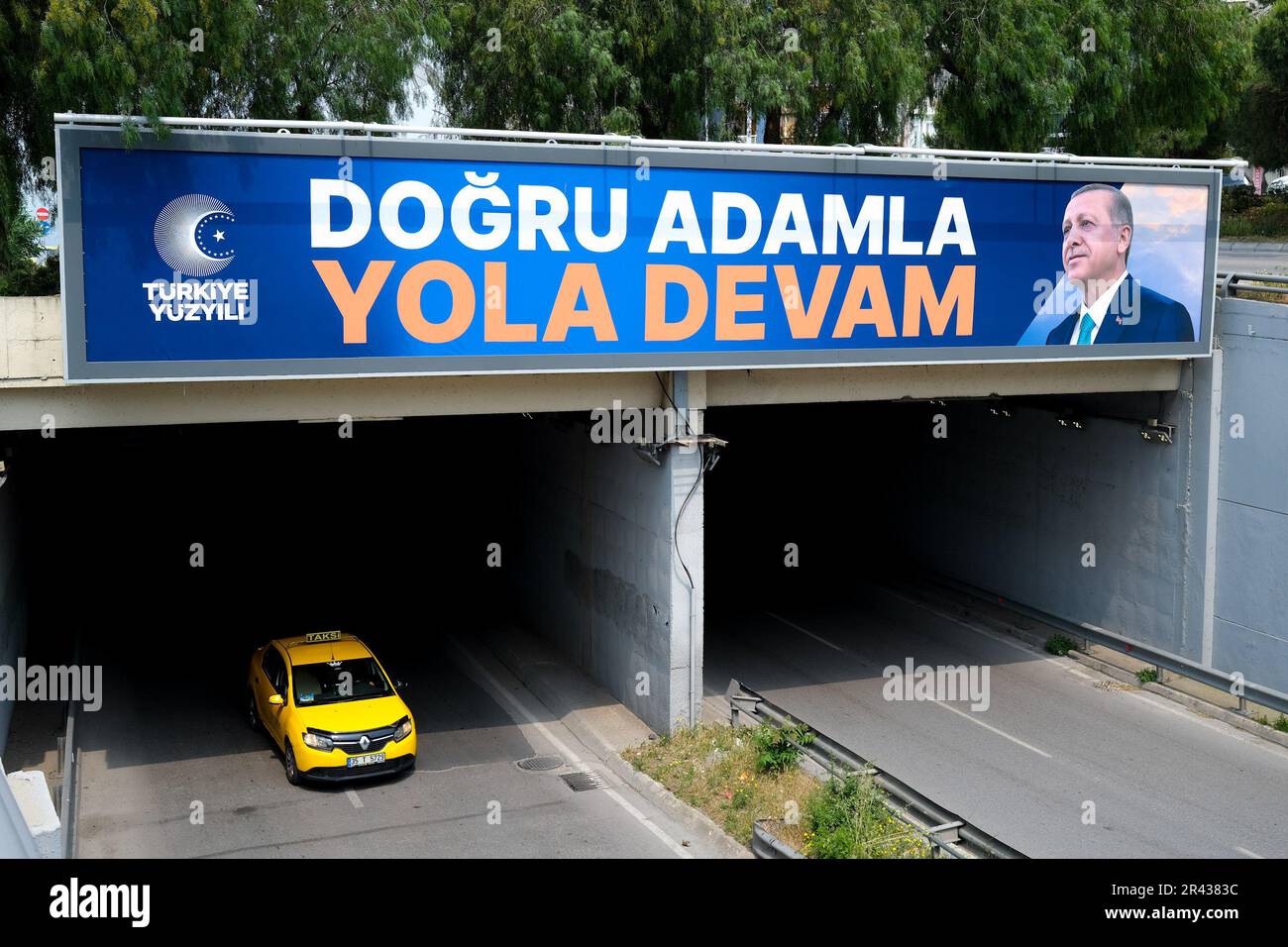Izmir, Turkey. 25th May, 2023. A view of Recep Tayyip Erdogan election ...