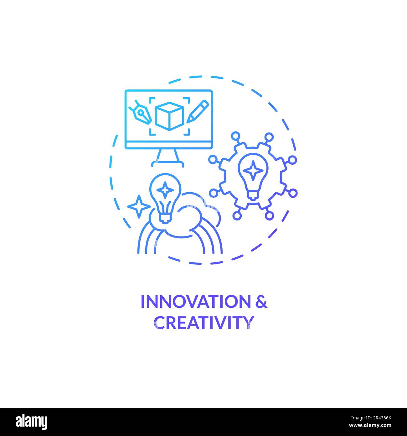 Innovation and creativity blue gradient concept icon Stock Vector Image ...