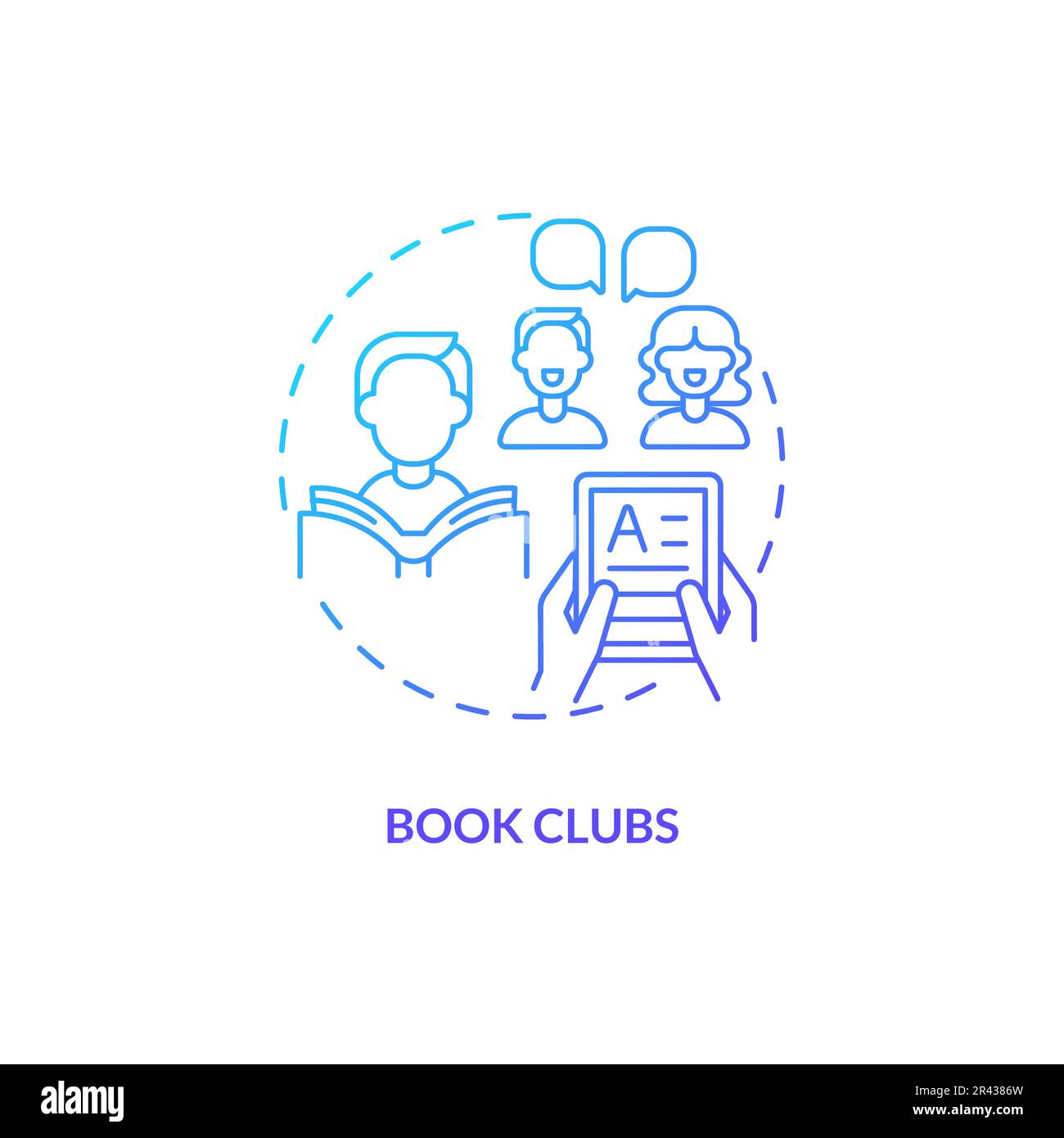 Book clubs blue gradient concept icon Stock Vector Image & Art - Alamy
