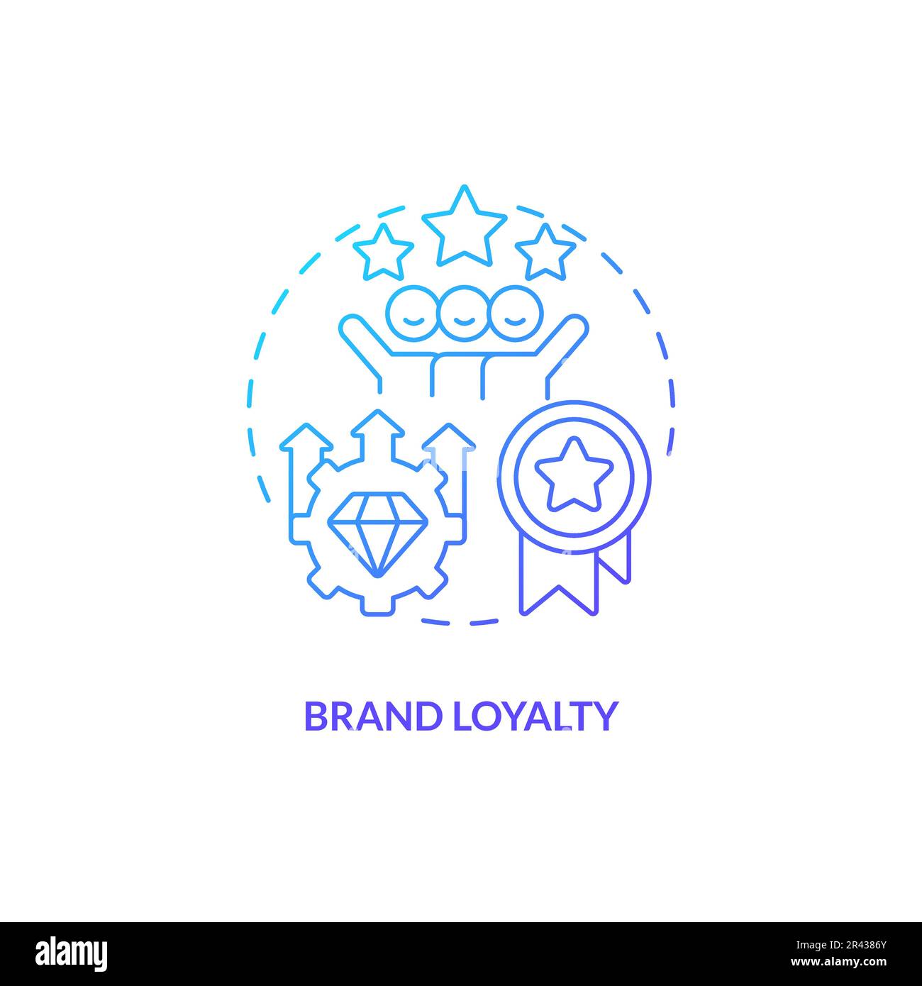 Brand loyalty blue gradient concept icon Stock Vector Image & Art - Alamy