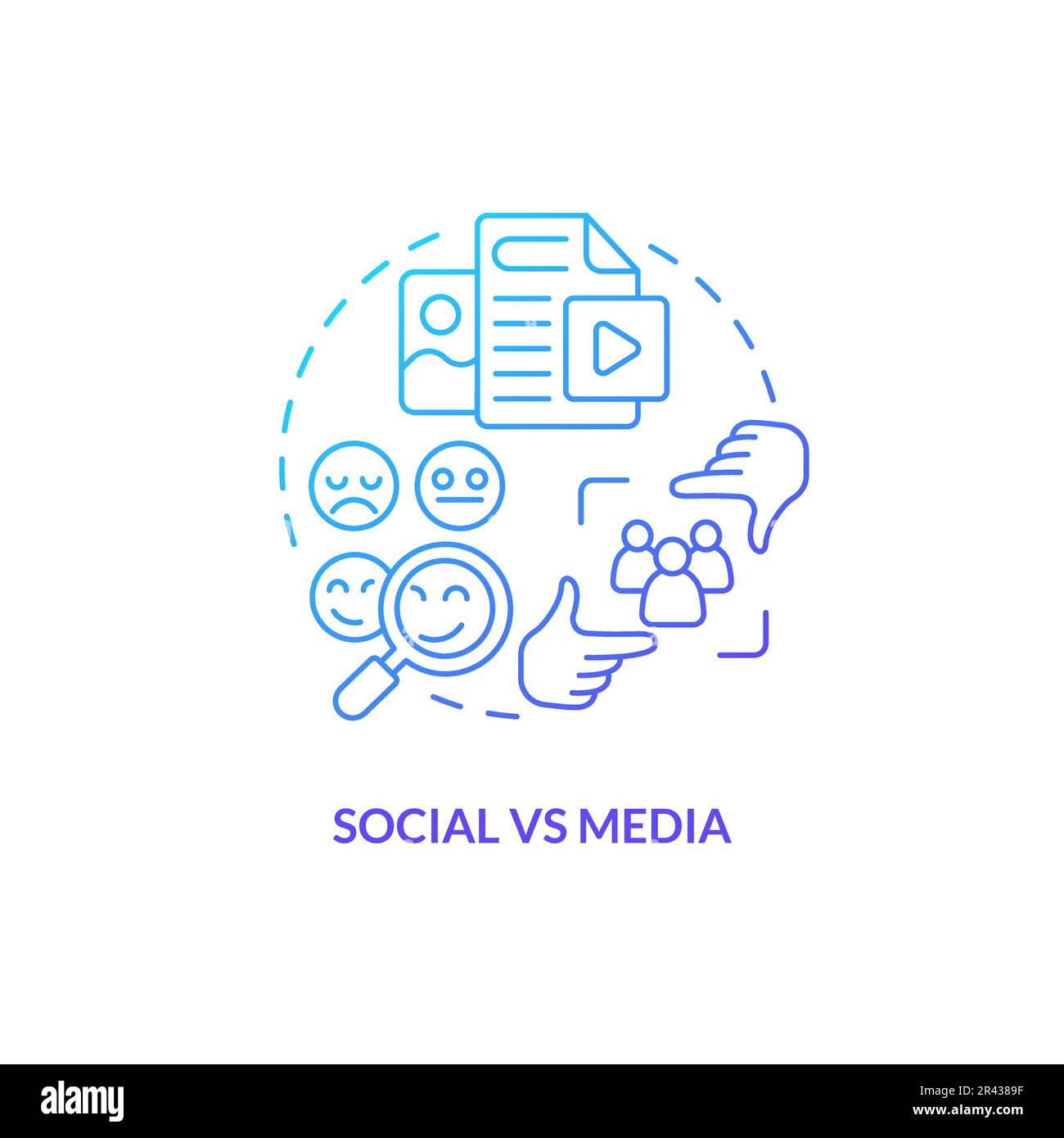 Social vs media blue gradient concept icon Stock Vector Image & Art - Alamy