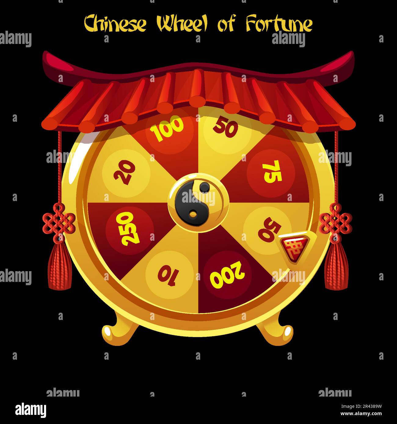 Chinese Wheel of Fortune. Template lucky wheel for 2D game assets Stock ...