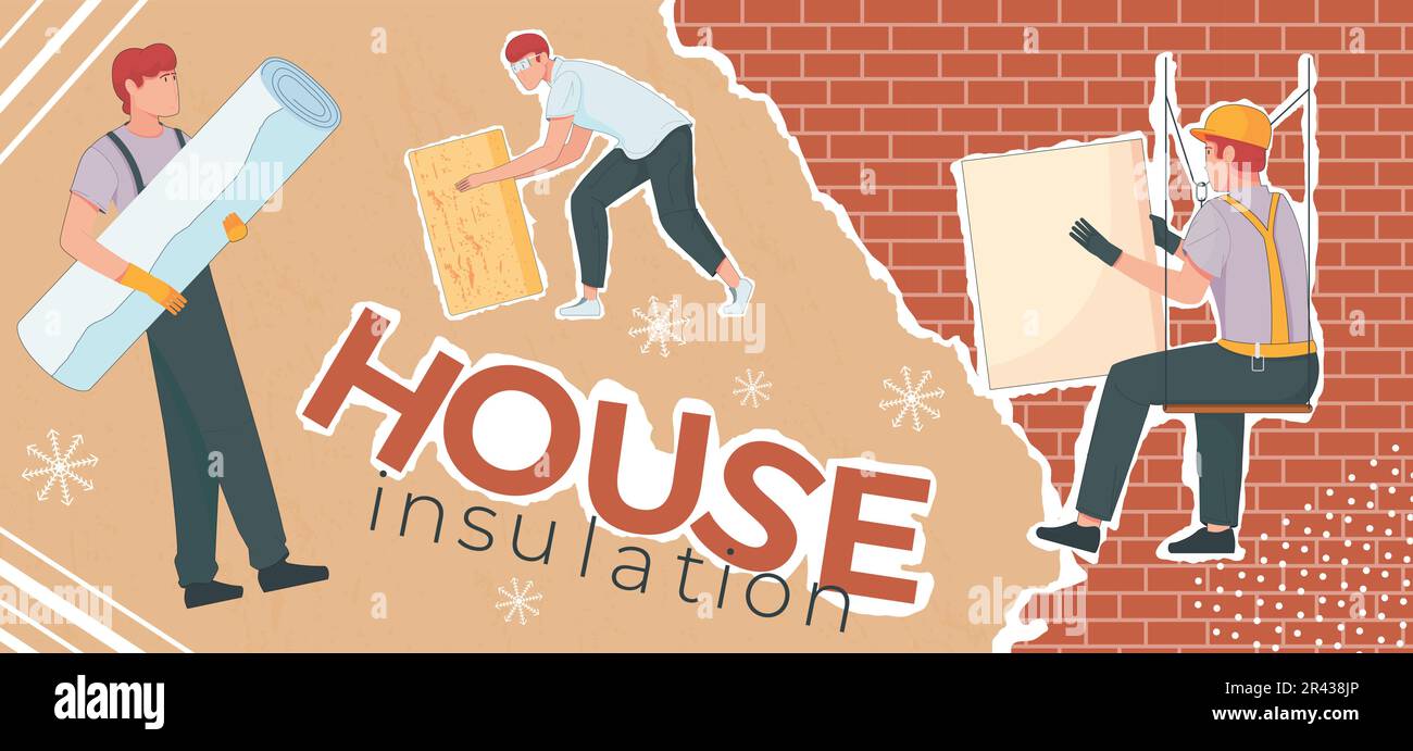 Installing insulation Stock Vector Images - Alamy