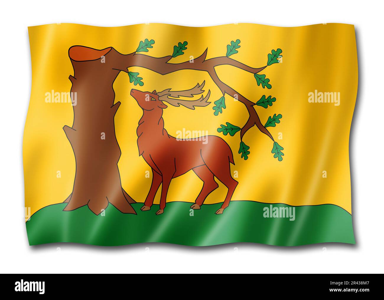 Berkshire County flag, United Kingdom waving banner collection. 3D ...