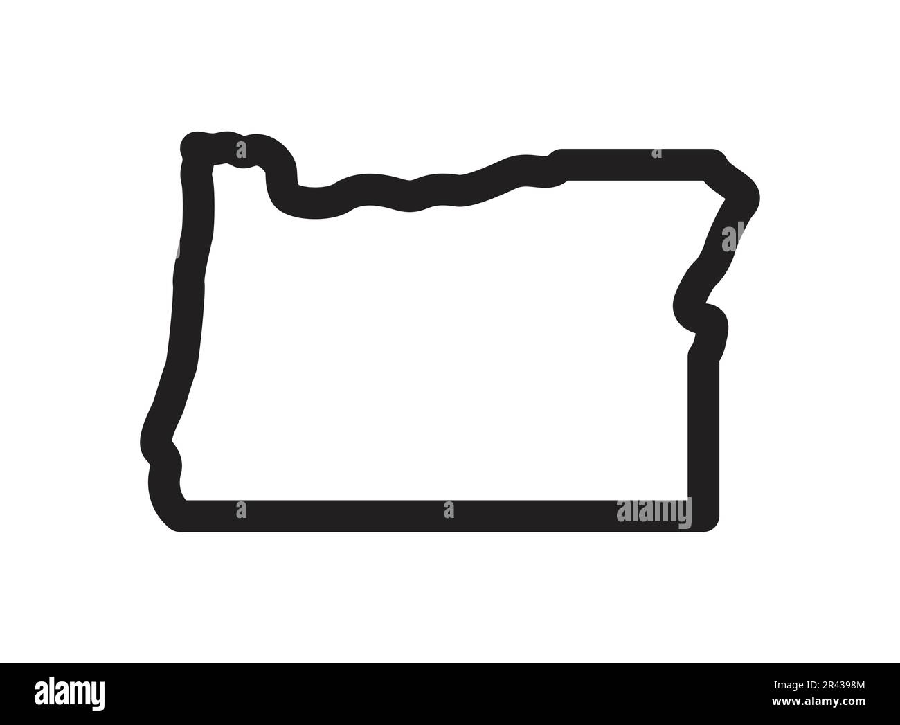 oregon OR state map shape outline silhouette, simplified USA vector ...
