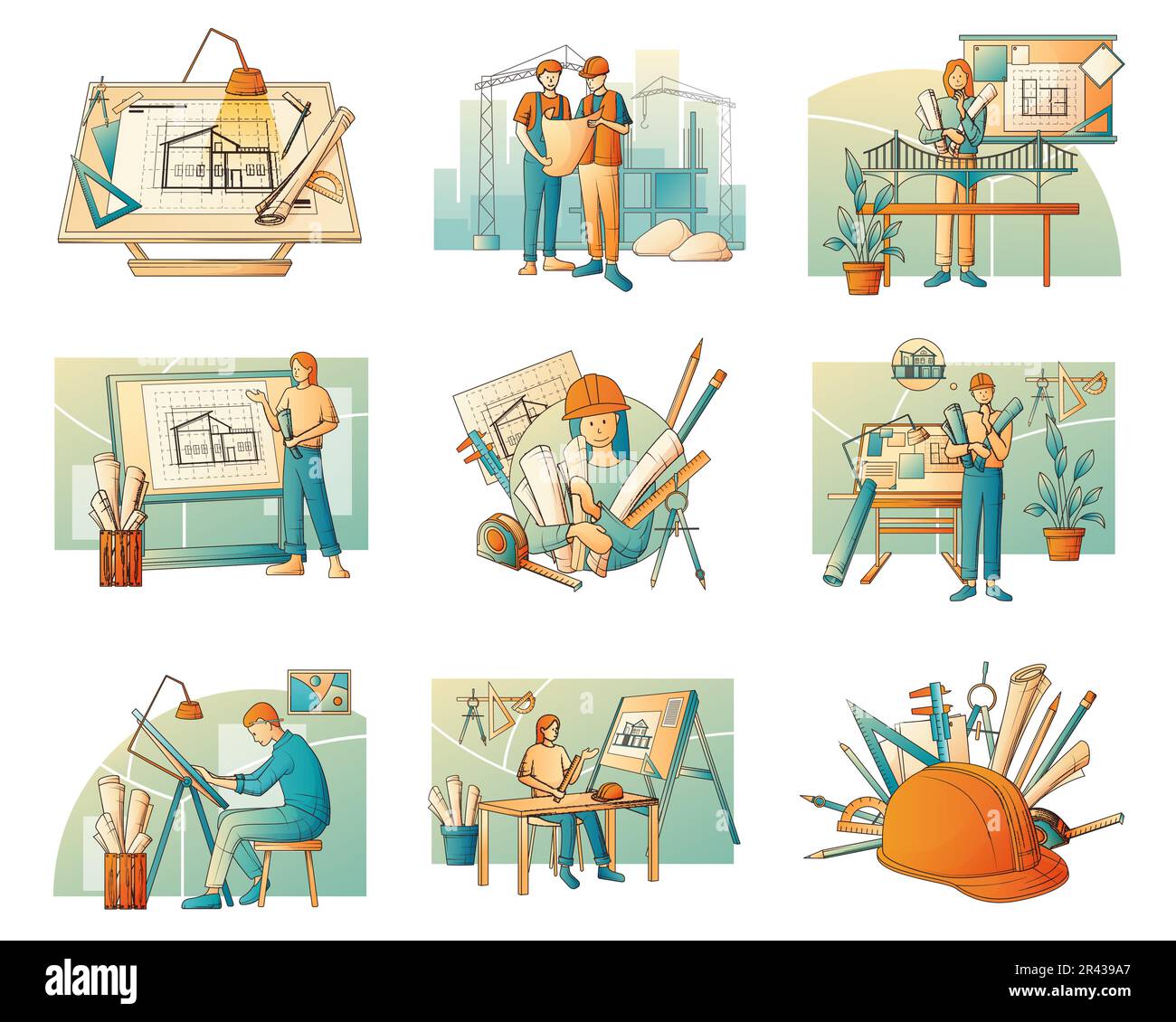 Set architects Stock Vector Images - Alamy