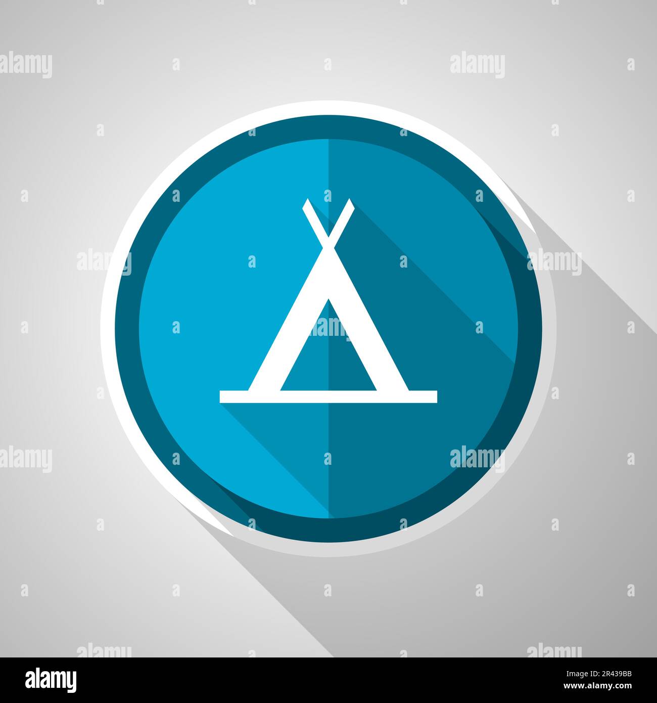 Camp symbol, flat design vector blue icon with long shadow Stock Vector ...