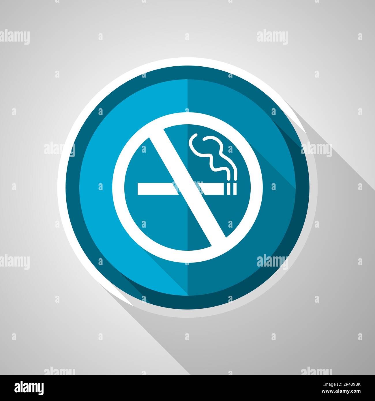 No smoking symbol, flat design vector blue icon with long shadow Stock ...